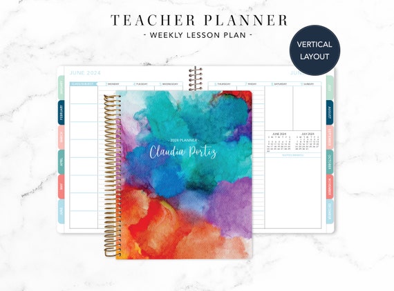 Spiral Notebook 8.5 X 11 Teacher Academic Year - August 2025 To July ...