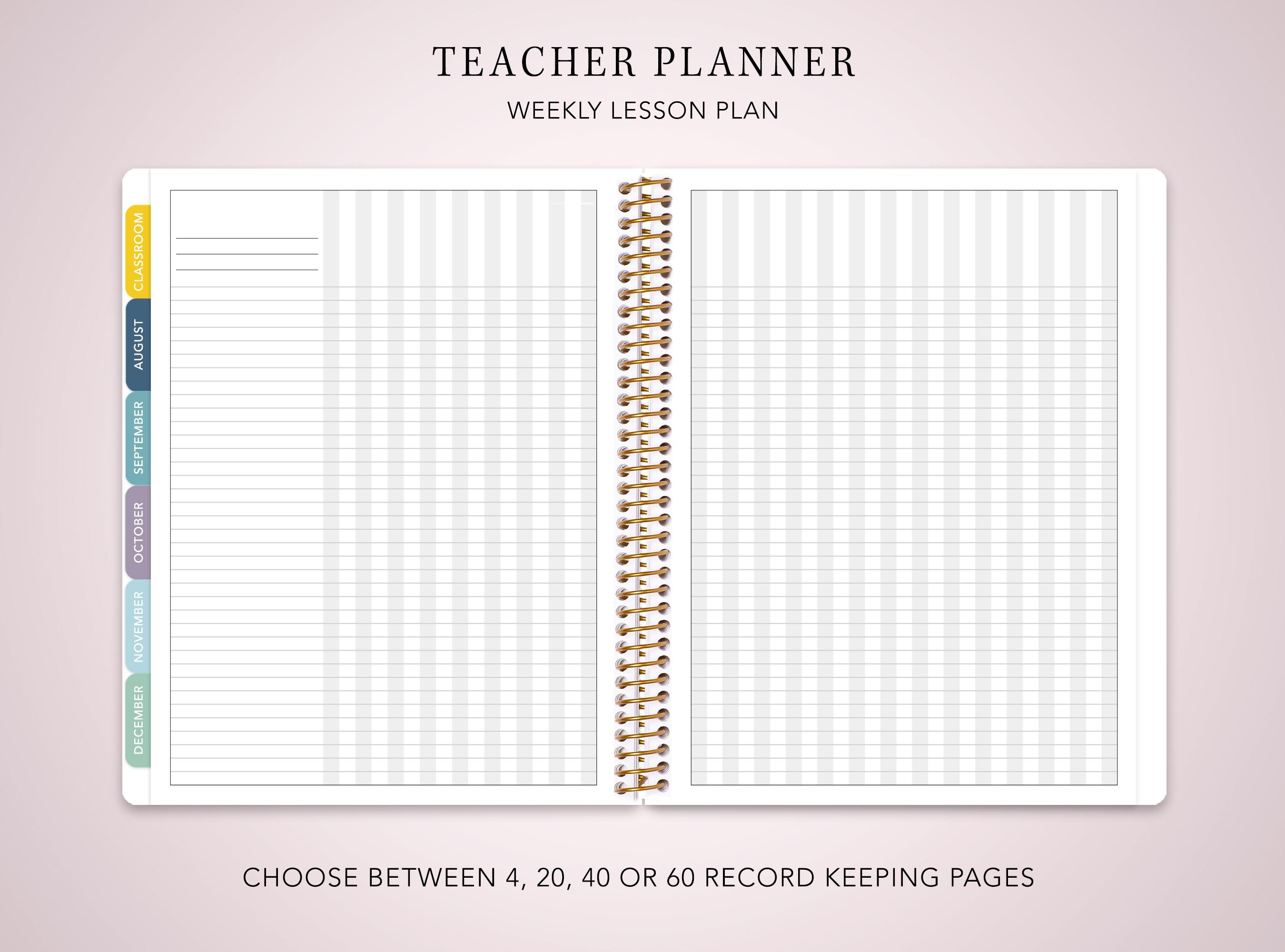 TEACHER PLANNER VERTICAL 7x9 - 2026-2027 Teacher Lesson Plan - Weekly ...