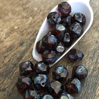 Czech Glass Coffee Bean Beads - Oval Shape Beads - Cinnamon Brown ...