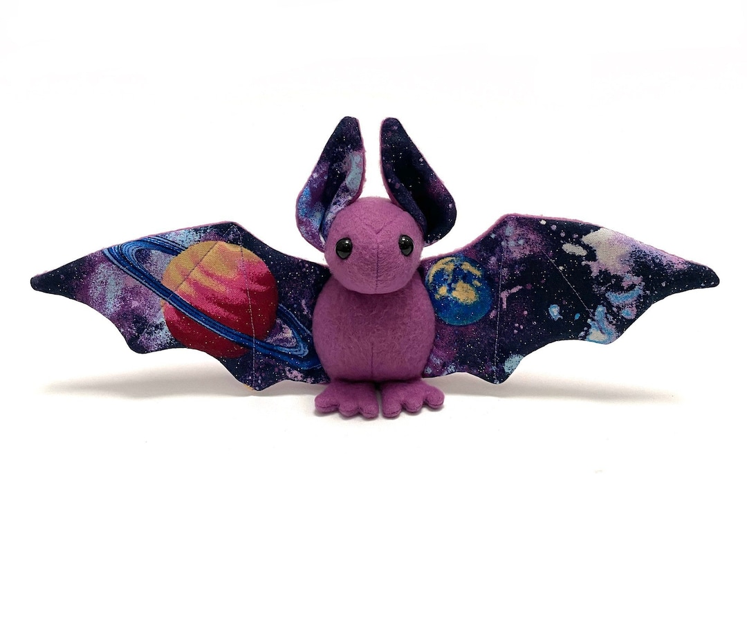 Small Purple Bat With Galaxy Print Soft Stuffed Plush Kids Toy Animal ...