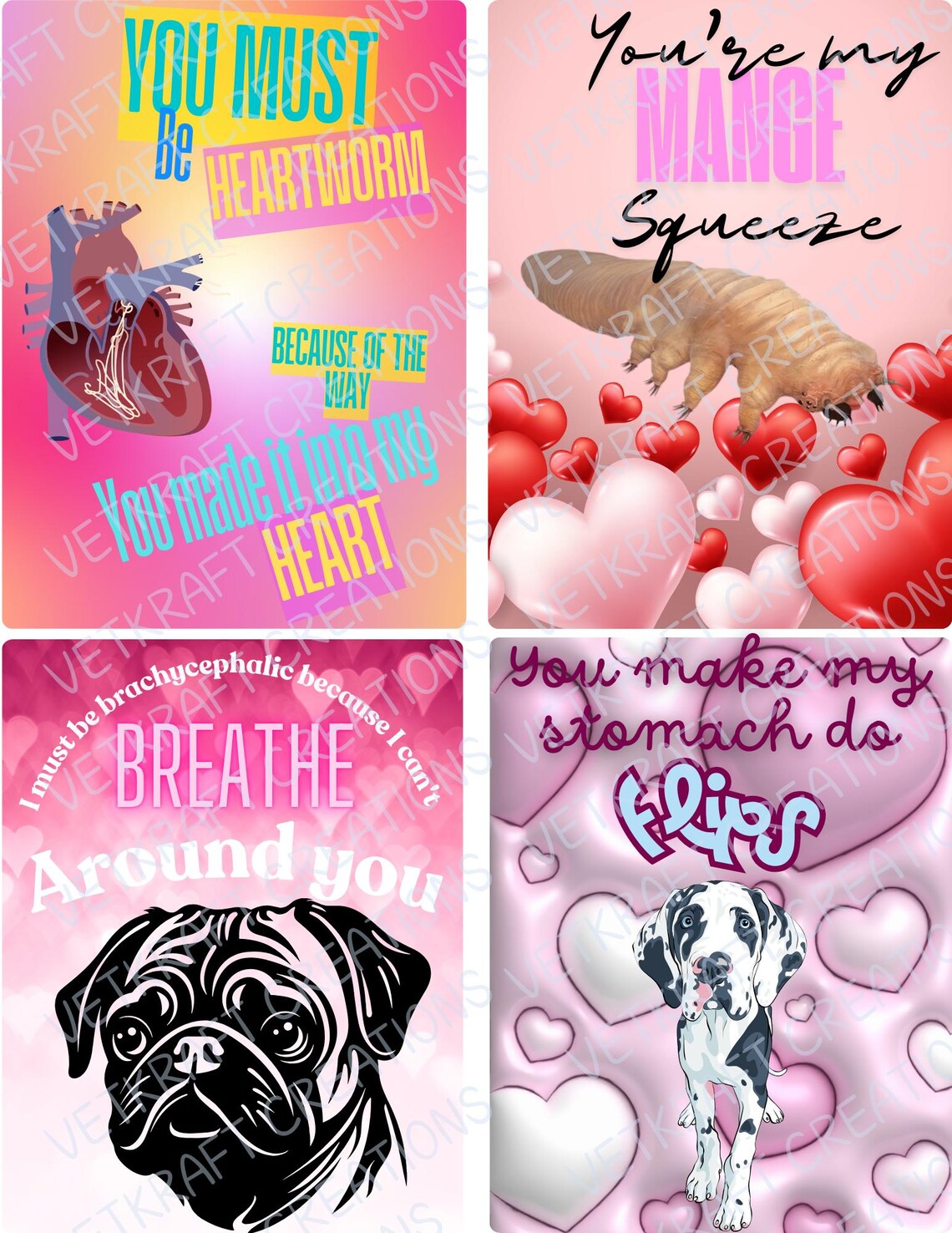 Veterinary Valentine’s Cards, Printable Valentine’s Cards, Digital ...