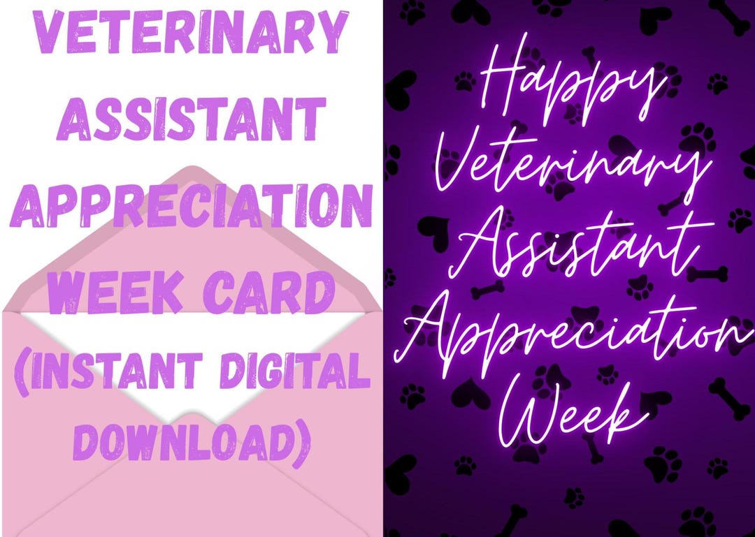Veterinary Assistant Appreciation Week Greeting Card Printable Digital ...