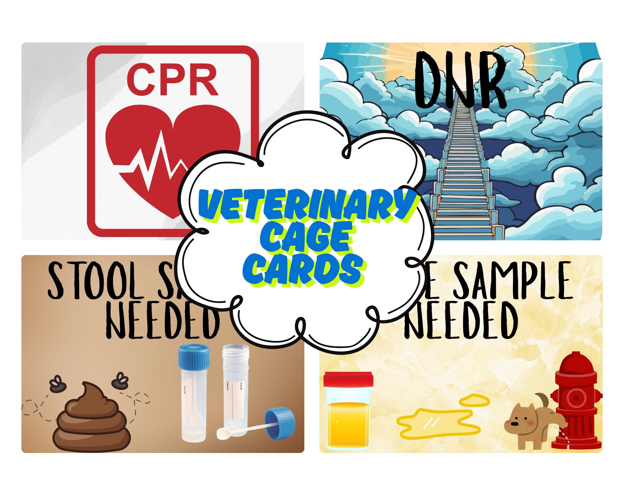 Digital Printable VETERINARY CAGE CARDS - Etsy