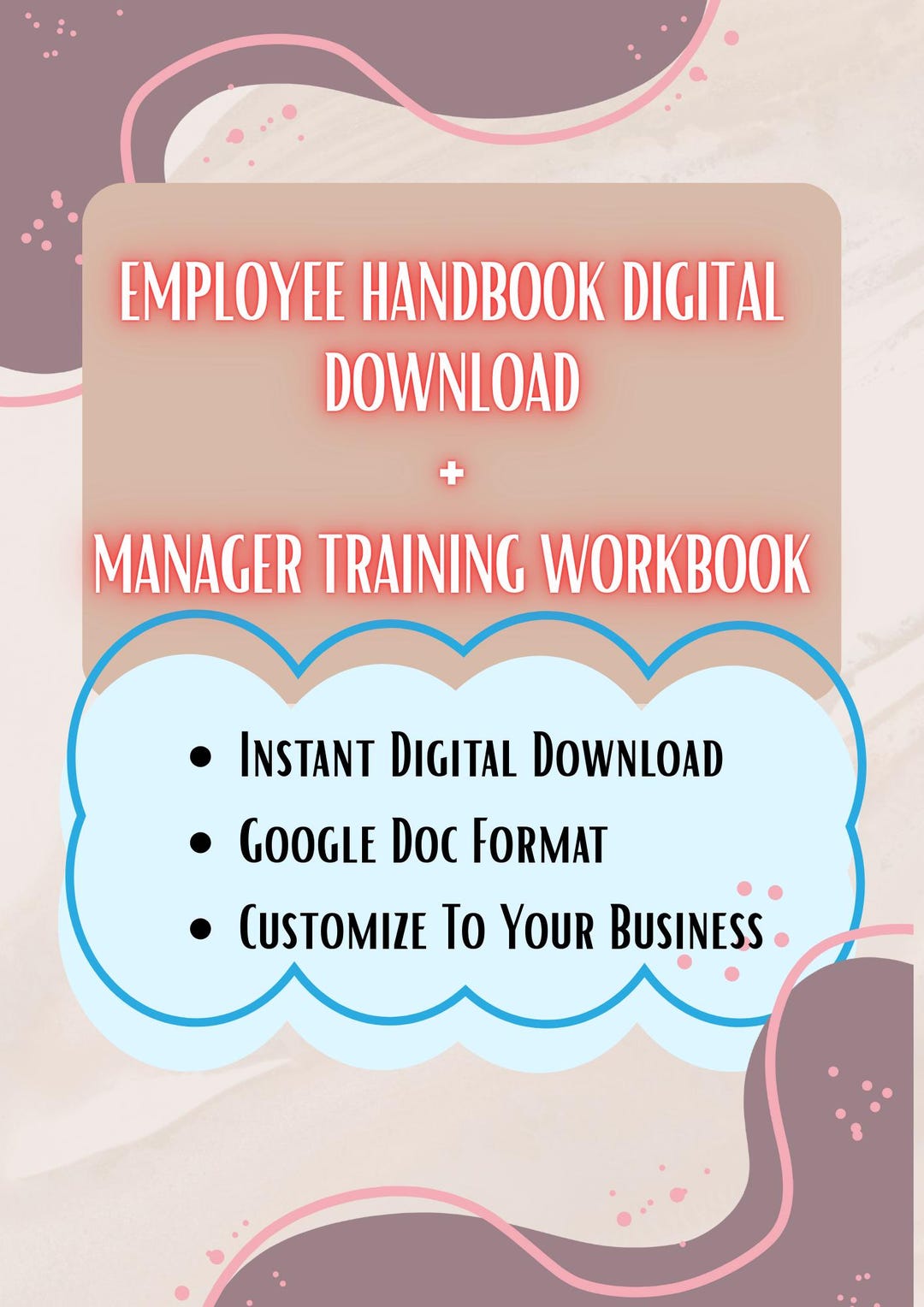 Employee Handbook + Manager Handbook Bundle | Small Business HR Toolkit ...