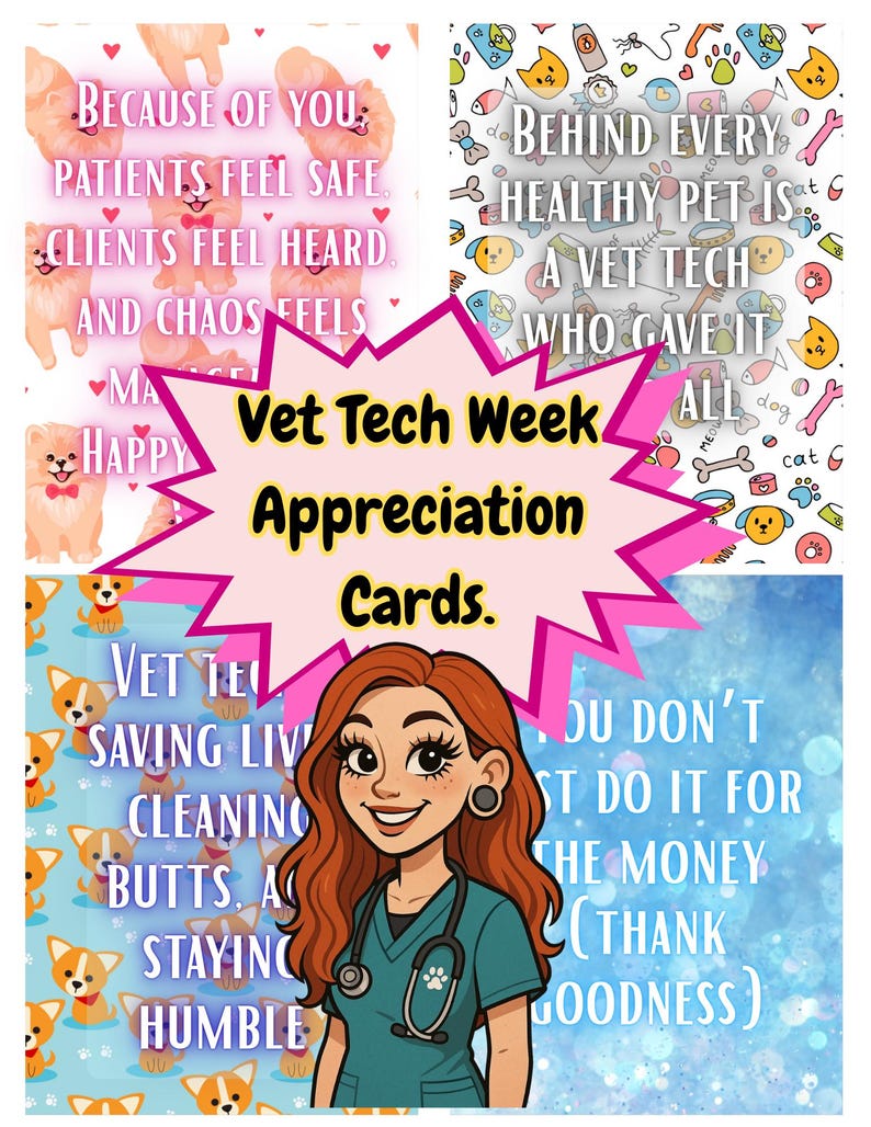 Printable Vet Tech Appreciation Cards | Funny & Inspirational ...