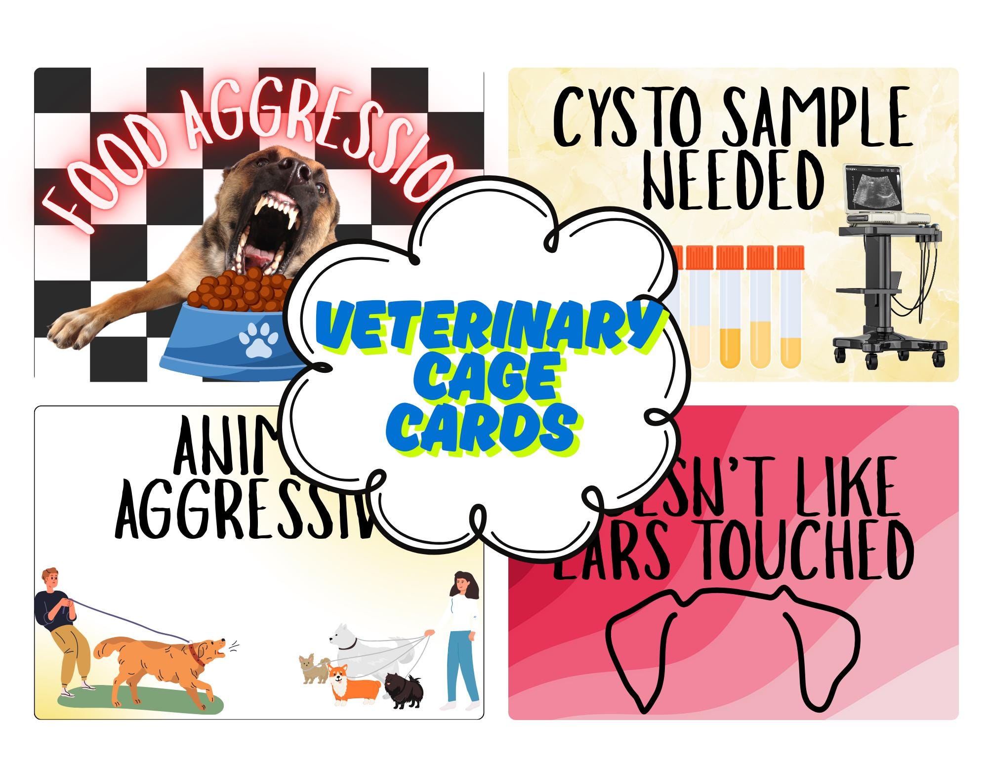 Digital Printable VETERINARY CAGE CARDS Printable – Digital Download ...