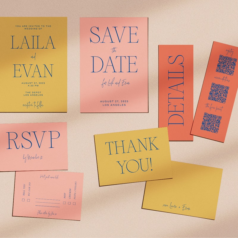 Modern Wedding Invitation Template - Etsy