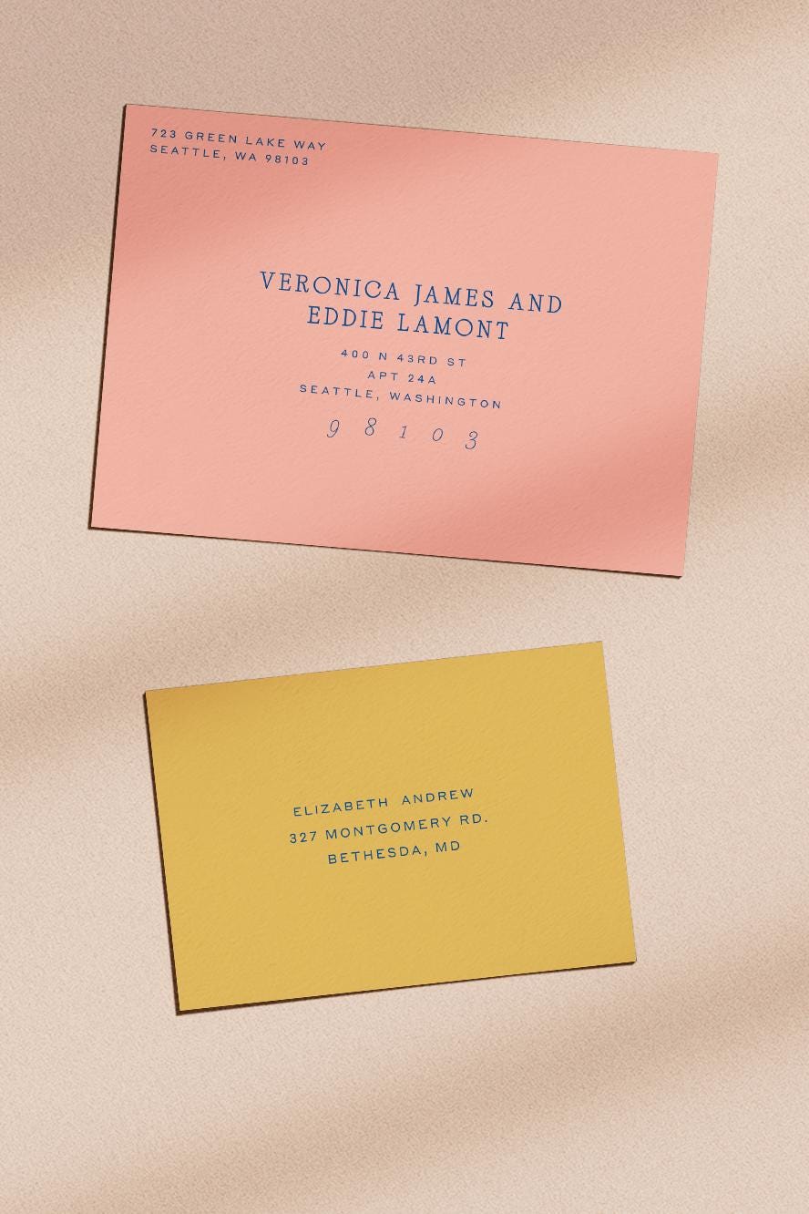 Editorial Style Wedding Invitation Template. Colorful Classic ...