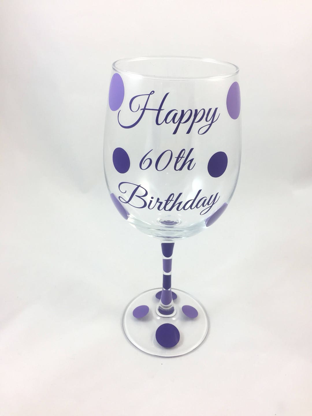 Happy 60th Birthday Wine Glass, 60th Birthday Wine Glass, 60th Birthday ...