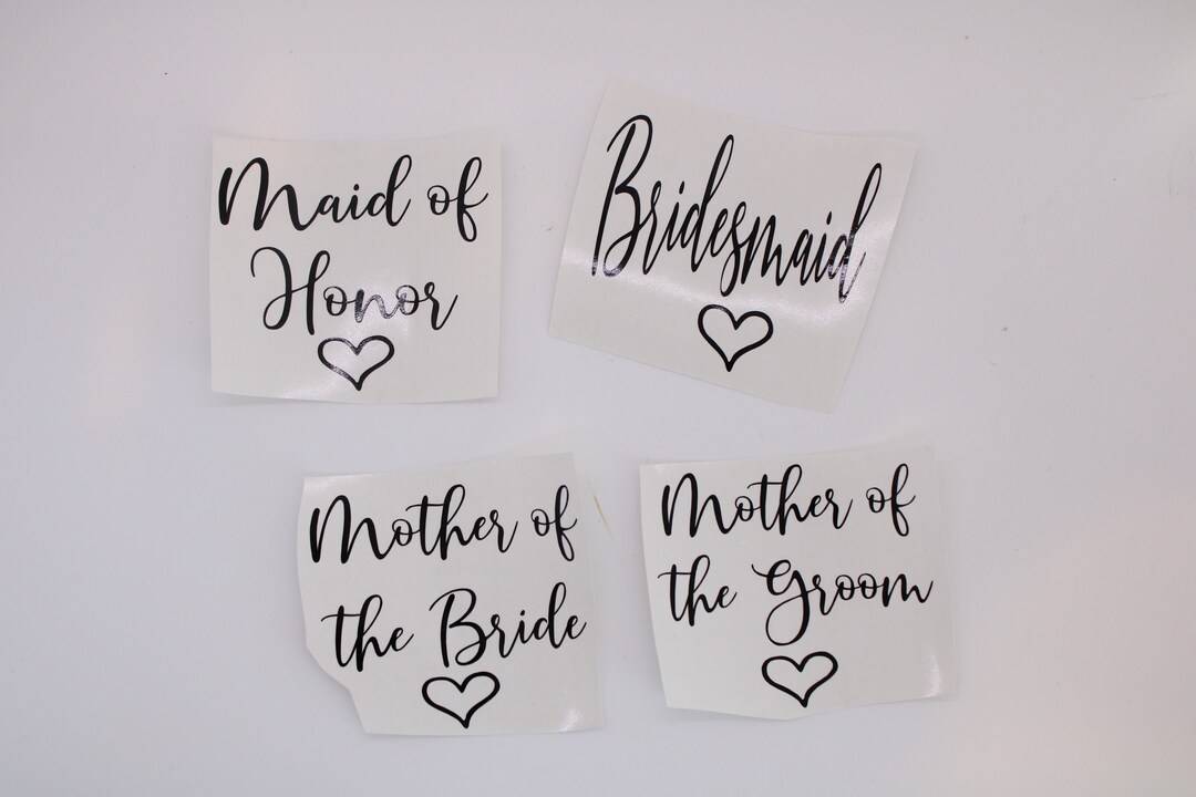 Wedding, Vinyl Decals, Vinyl Decal, Bridal Party, Name Stickers ...