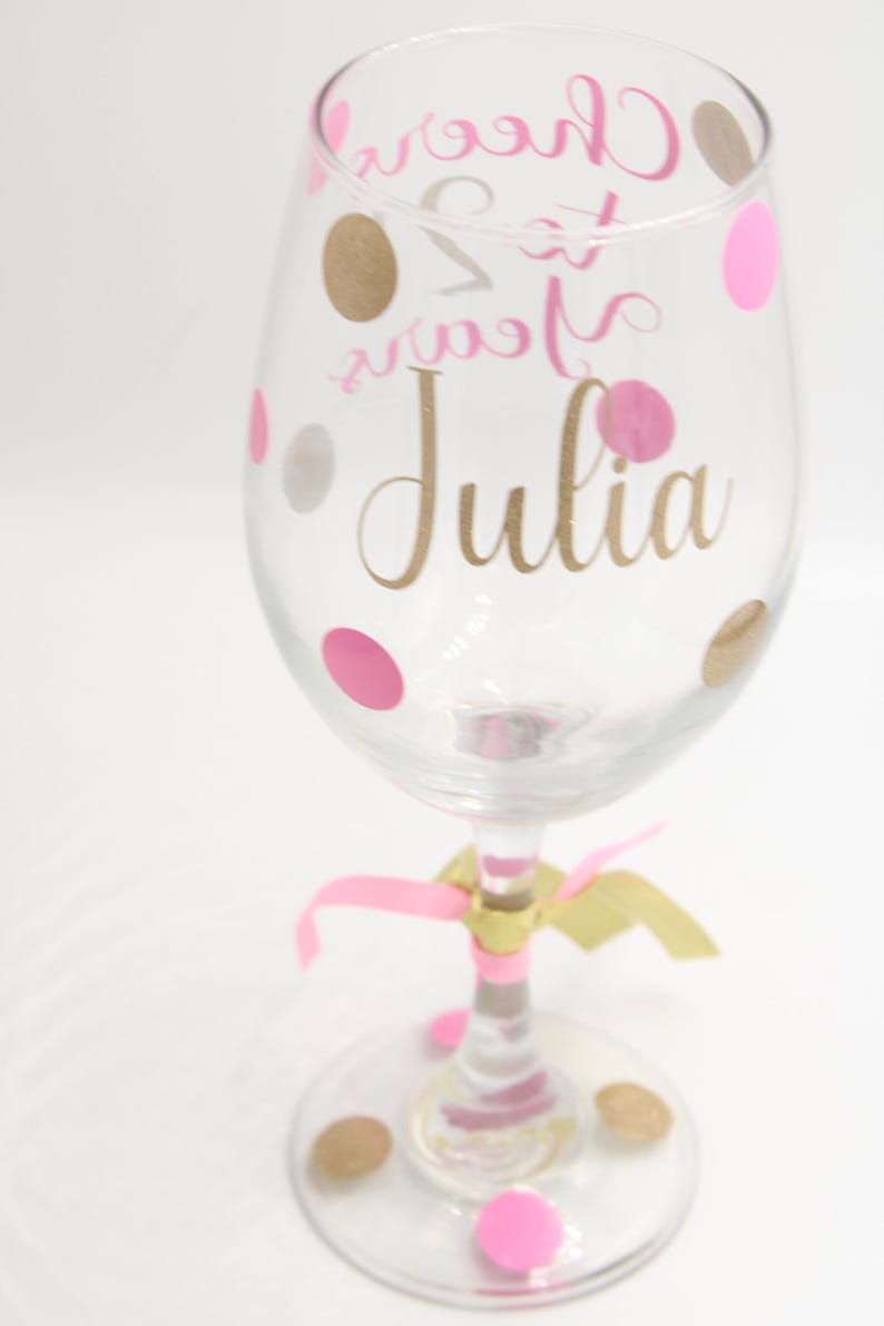 Personalized 21st Birthday Wine Glass: Cheers to 21 Years - Etsy