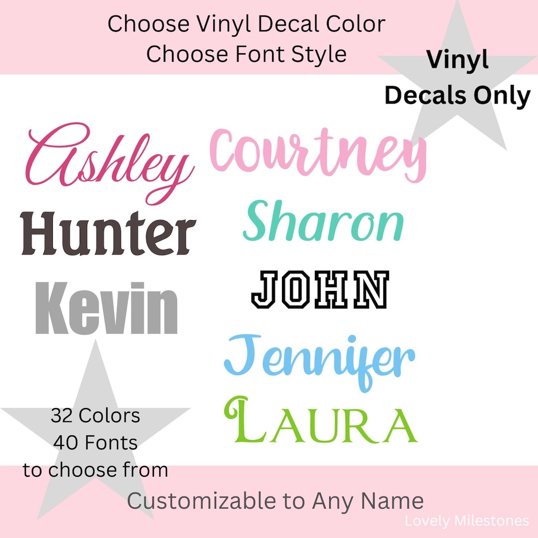 Name Decals, Custom Name Decal, Name Sticker, Name Decal, Personalized ...