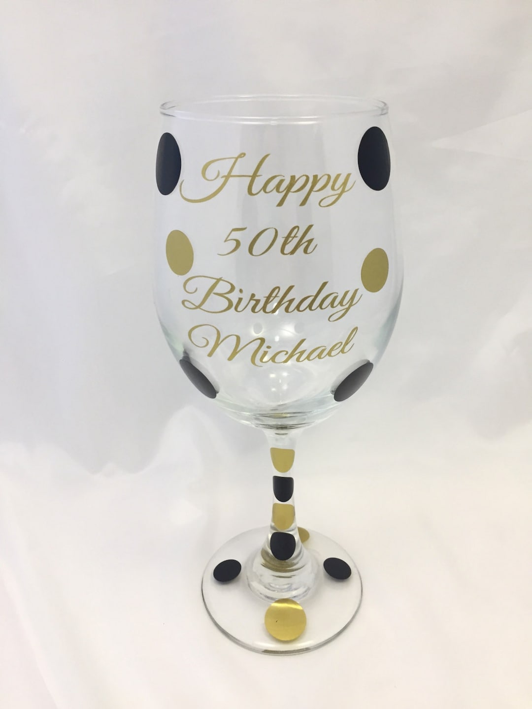 50th Birthday Wine Glass, 50th Birthday Gift, Personalized Wine Glass ...