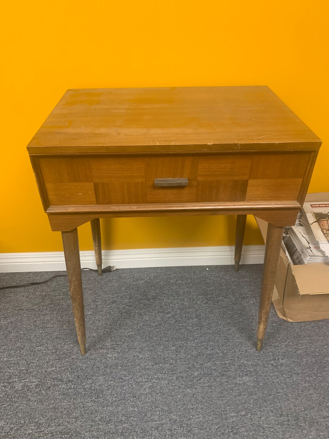 Vintage Rare Sewing Drawer With 1970s Singer 347 Turquoise Sewing ...