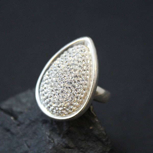Pave Crystal Ring - Etsy