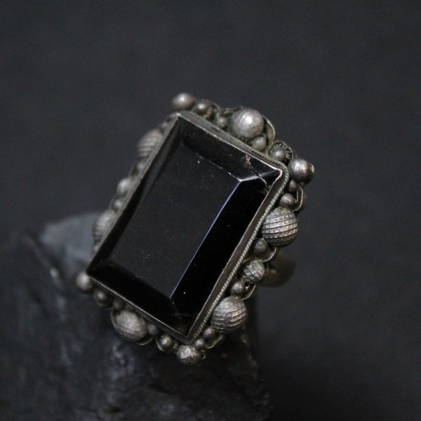 Antique Obsidian Ring - Etsy