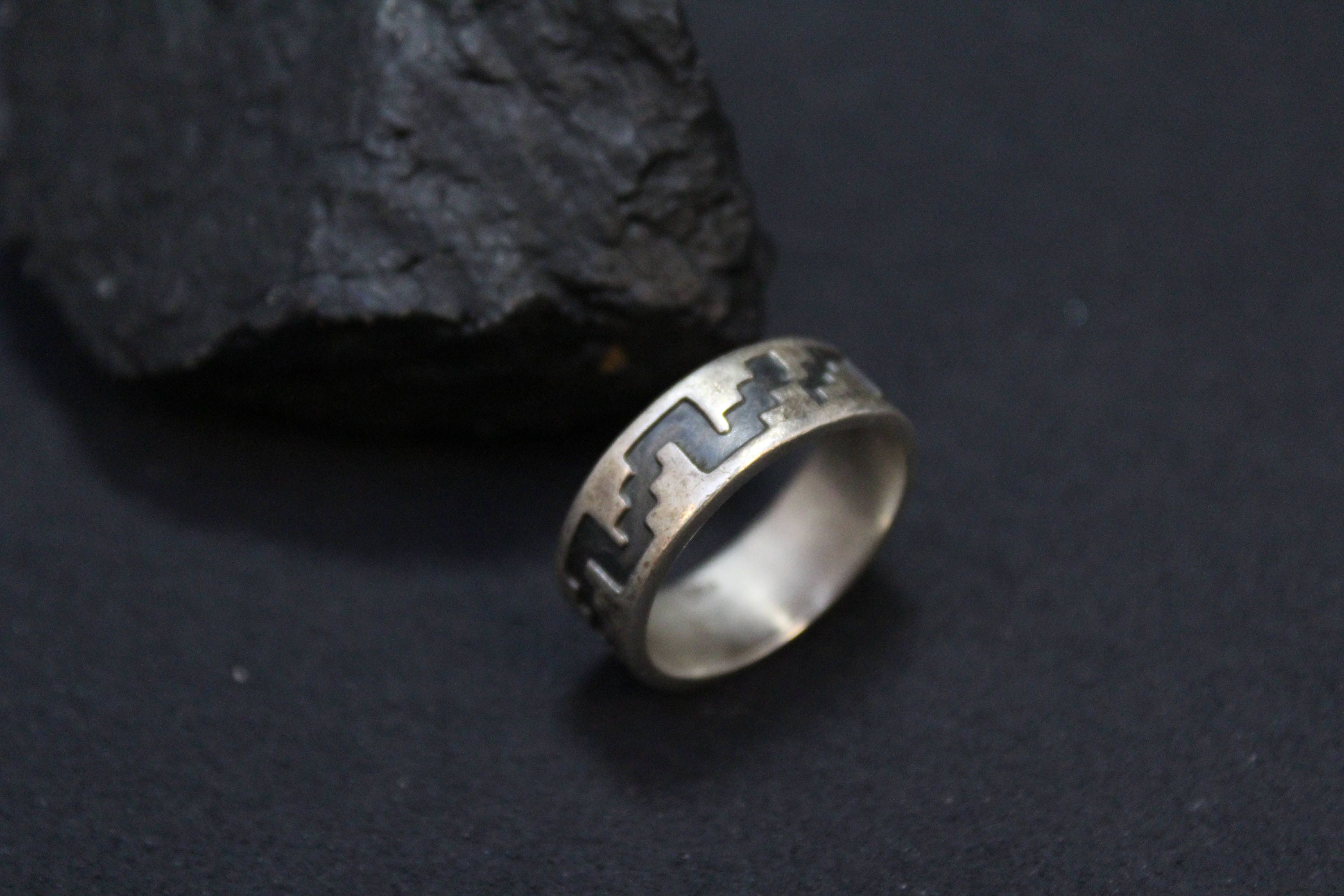 Sterling Silver Men's Tribal Band Ring, Sterling Tribal Jewelry, Tribal ...