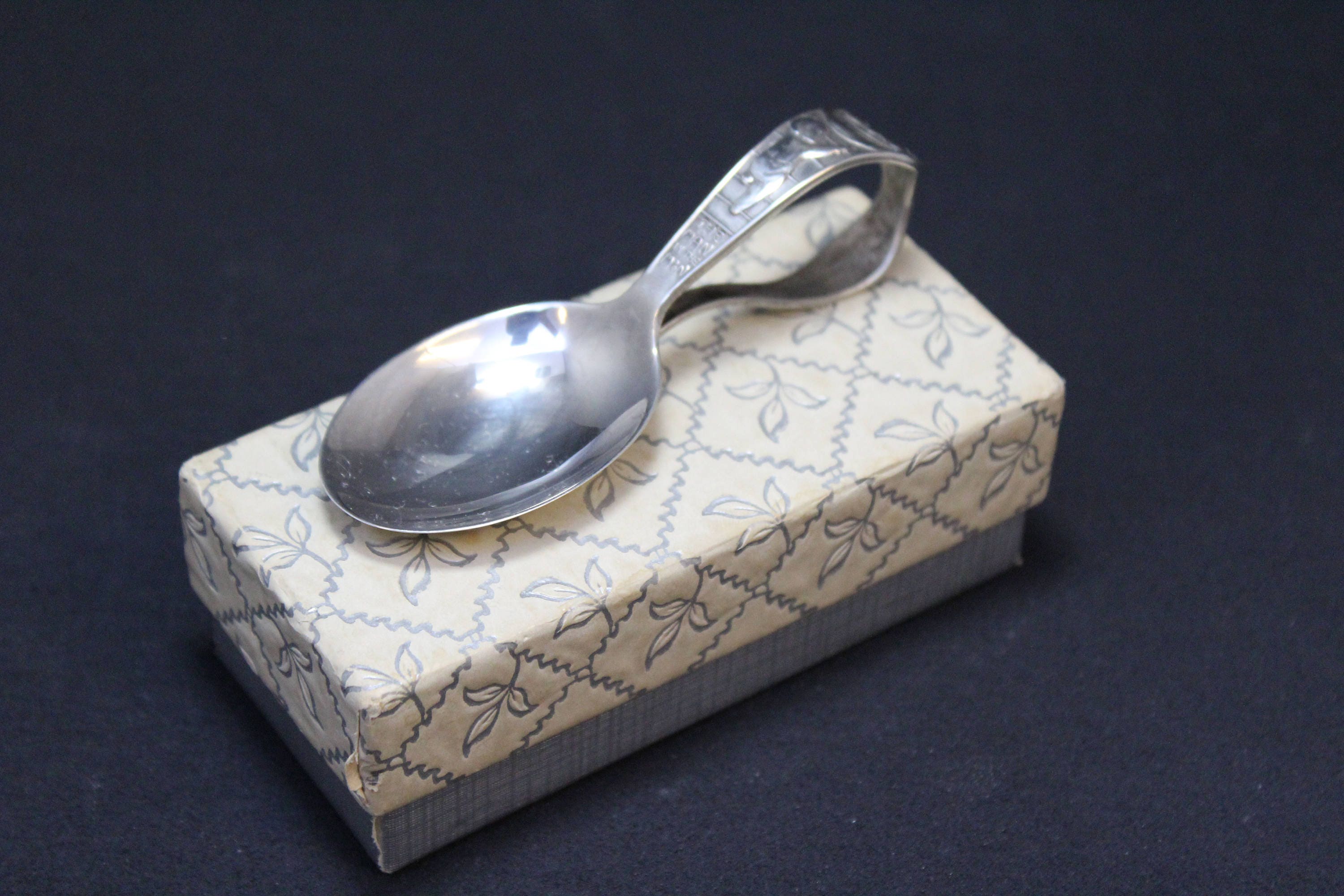 Sterling Silver Webster Man in the Moon Baby Spoon in Original Box, Man ...