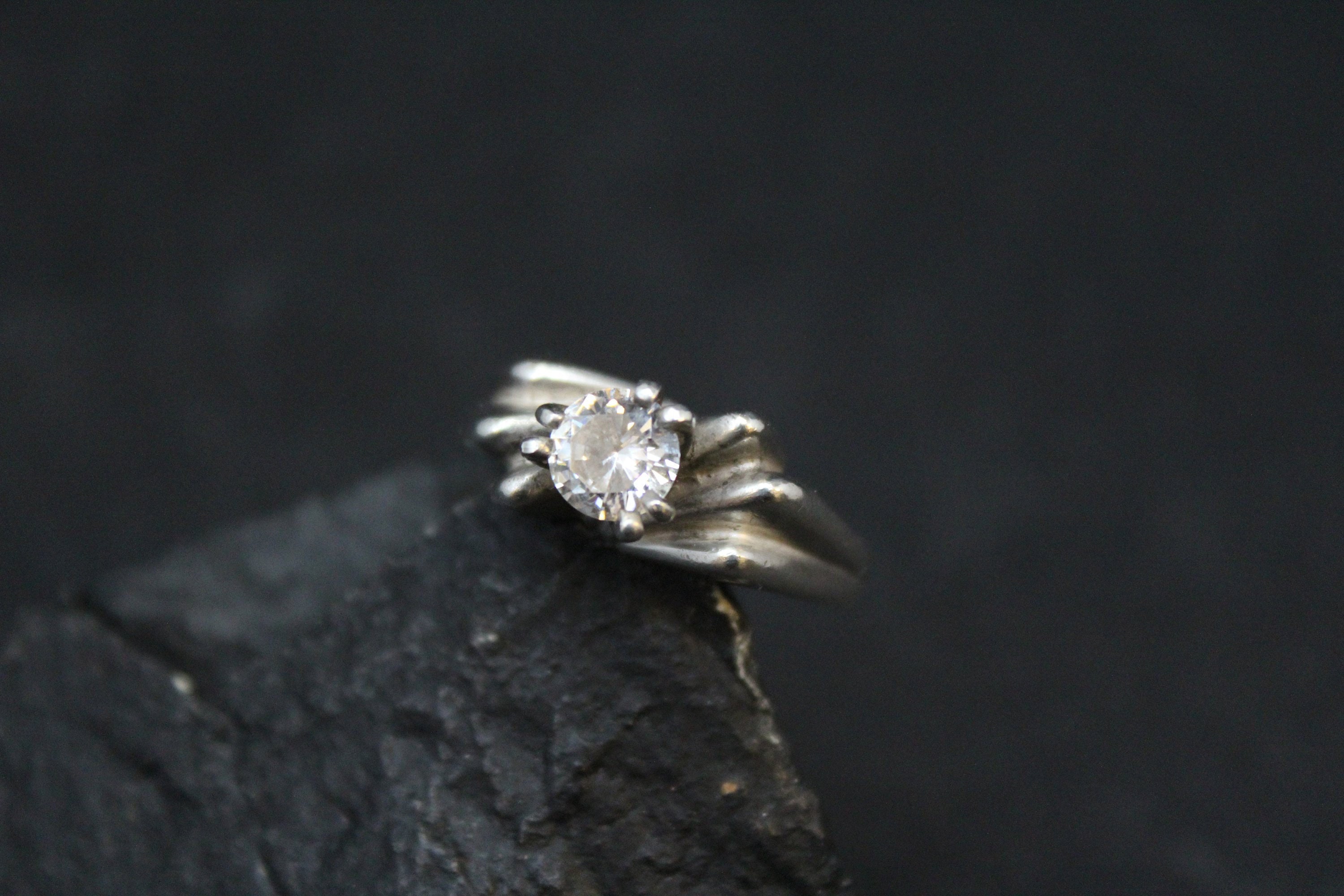 Sterling Silver Modernist CZ Ring, Modernist Sterling Silver Gemstone ...