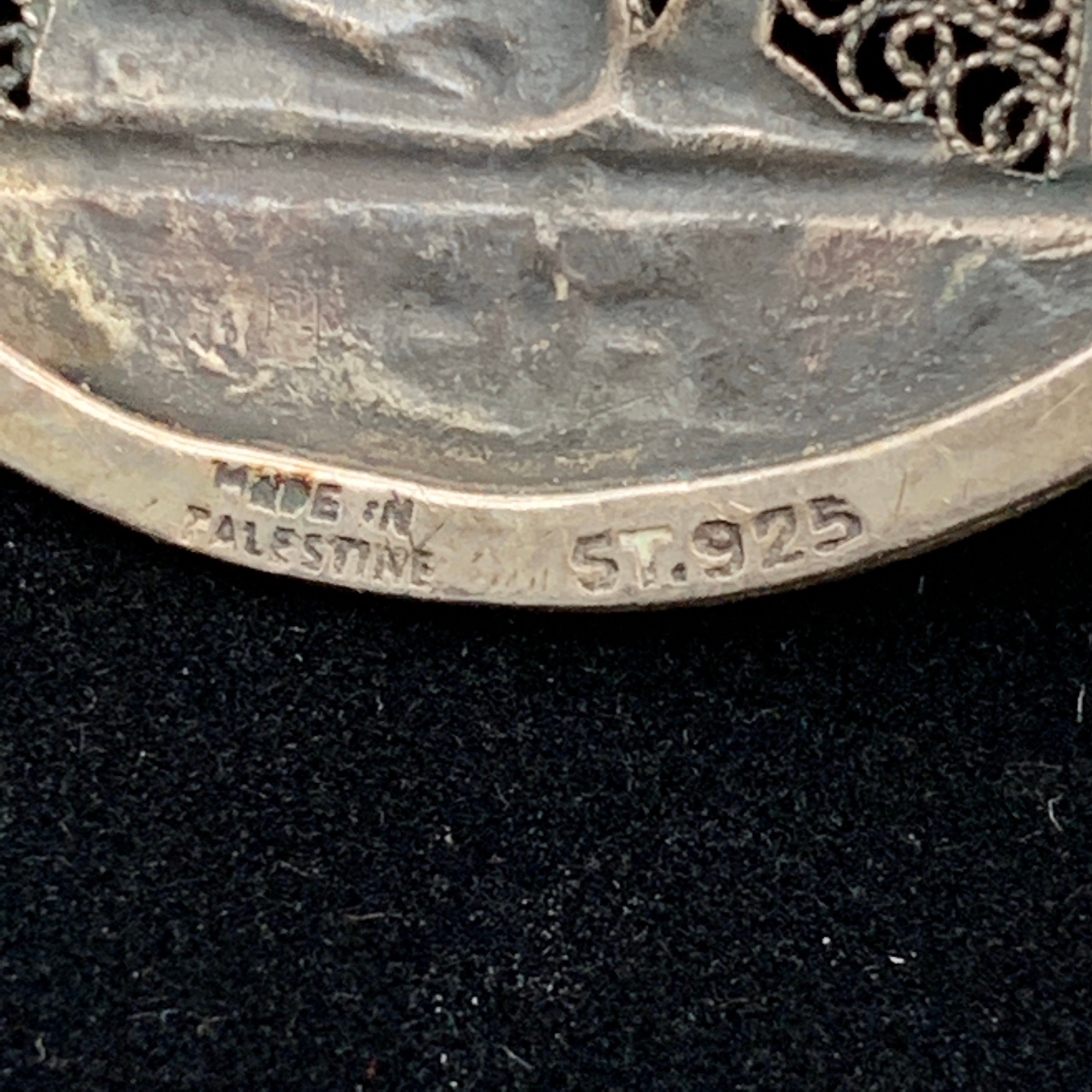 Palestinian Sterling Jewelry Pendant, Vintage 925 Silver Pin Made In ...