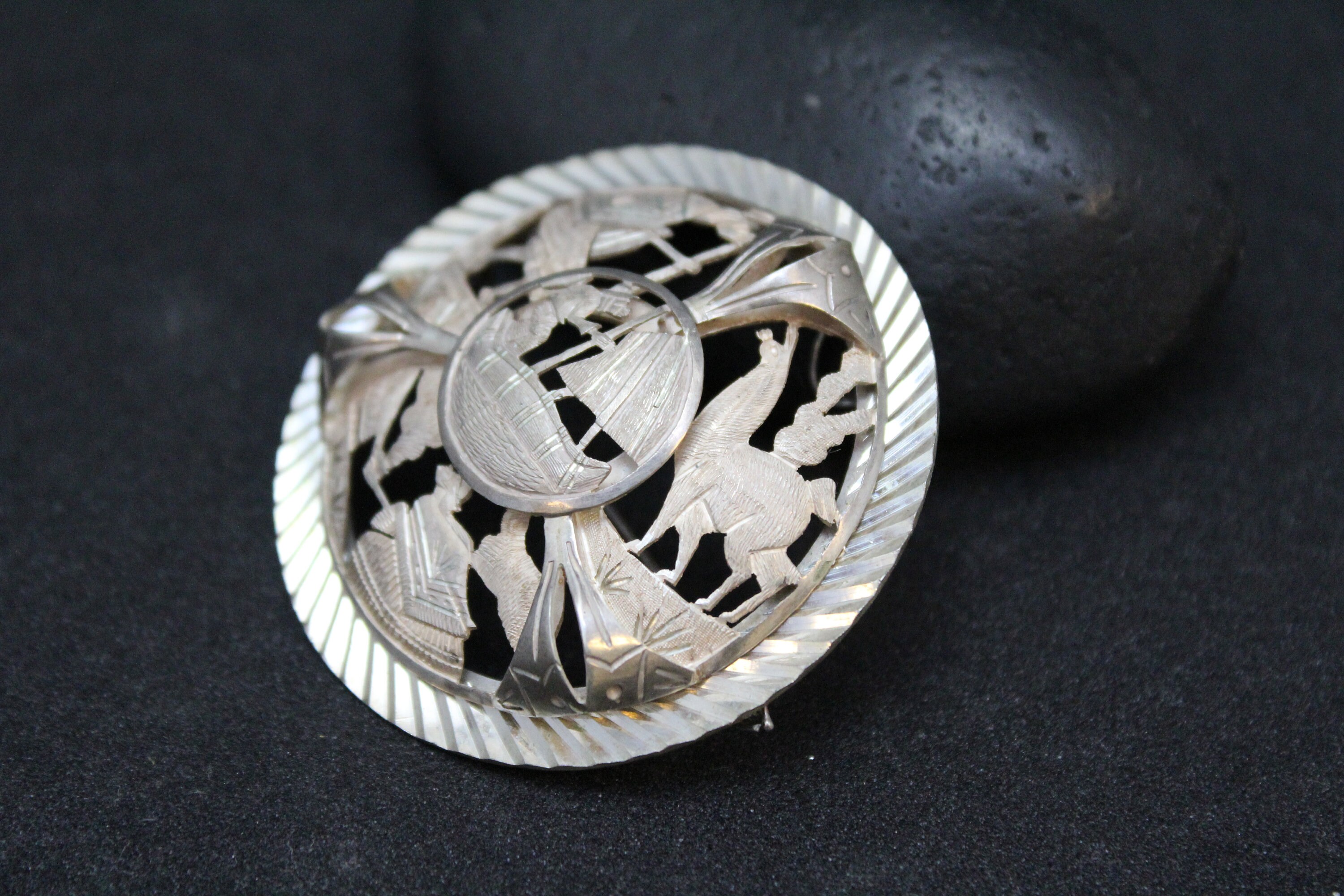 900 Silver Peru Pin, Peruvian Sterling Jewelry, Aztec llama Brooch ...