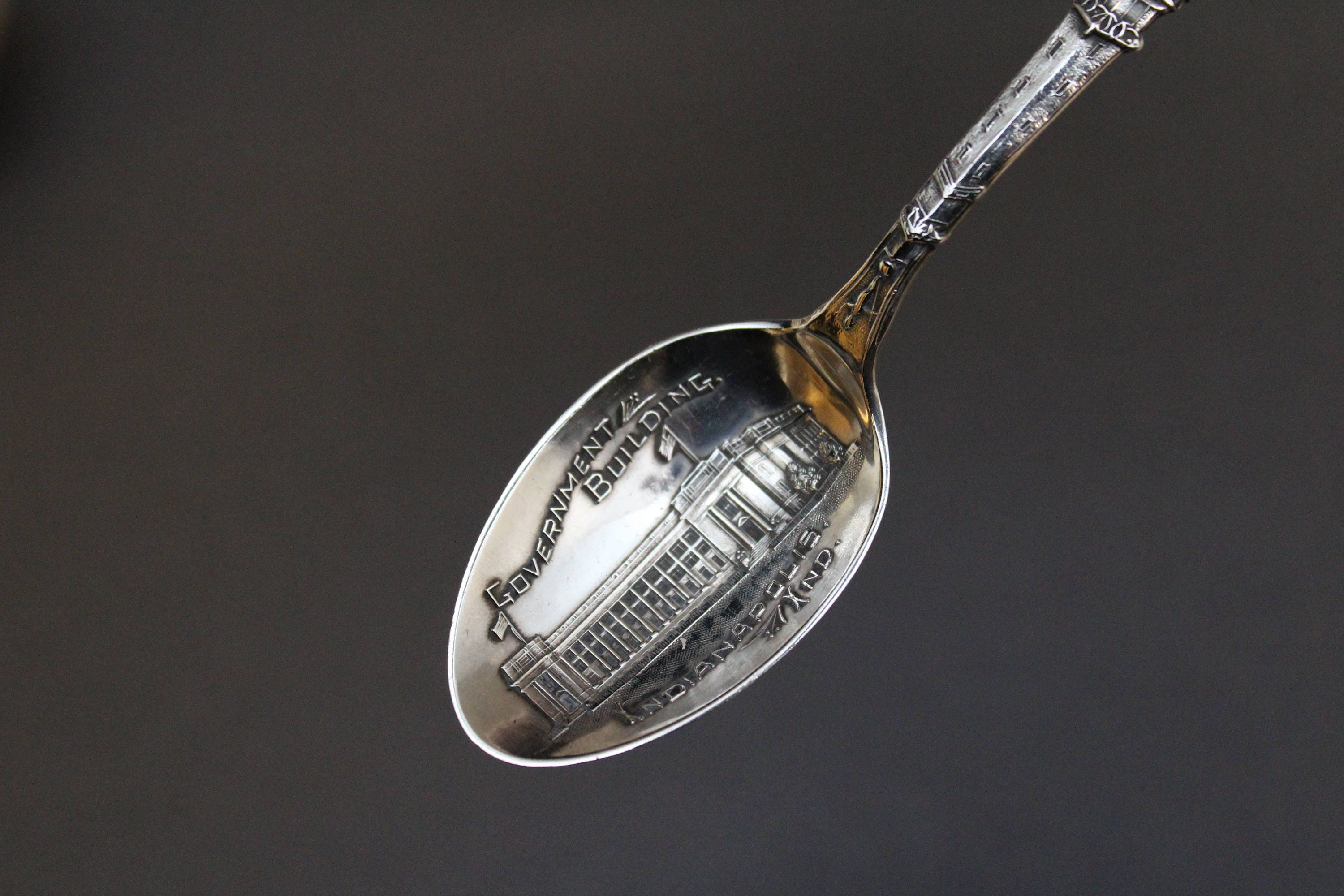 Sterling Silver Indianapolis Indiana Government Building Souvenir Spoon ...