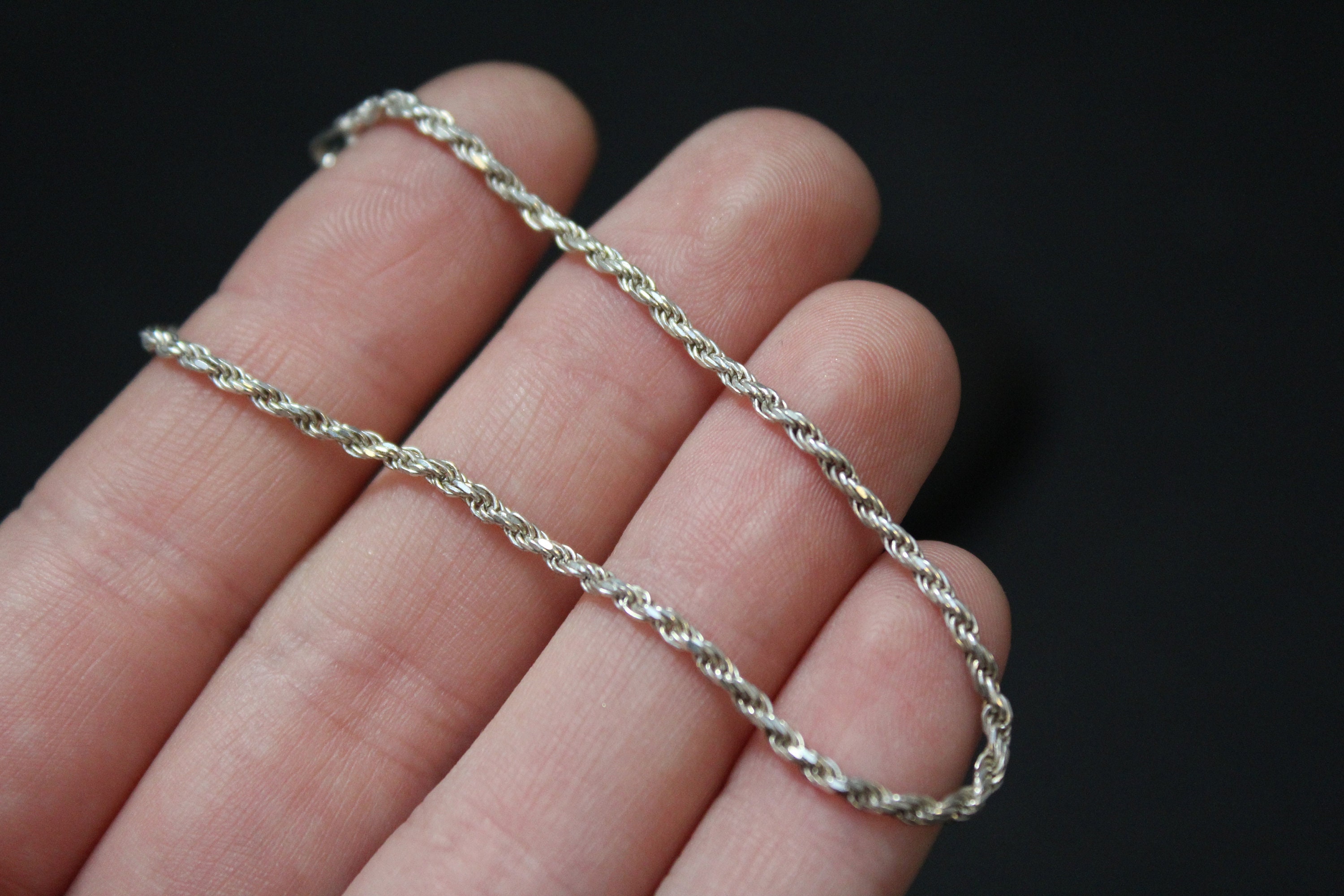 Simple Sterling Silver Rope Bracelet, Sterling Rope Link Bracelet ...