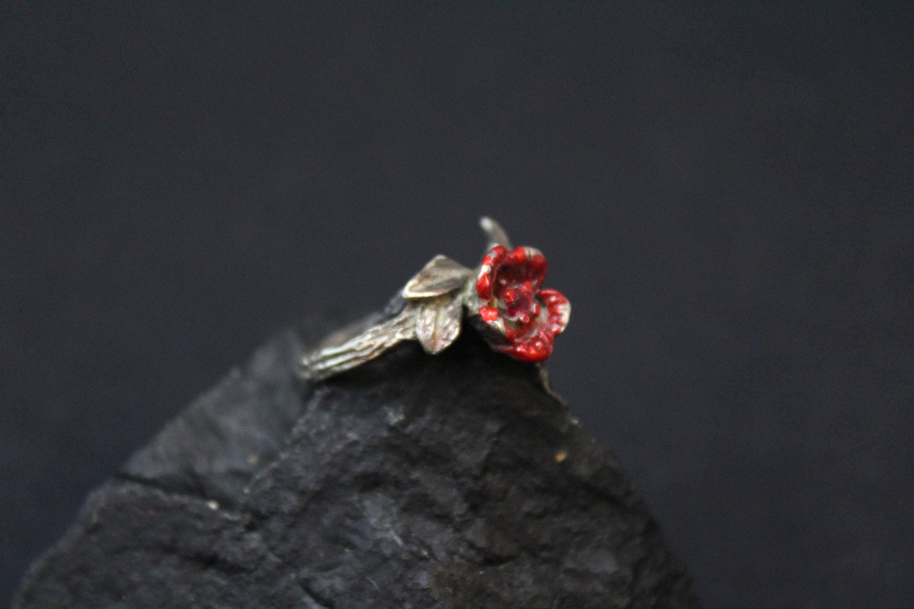 Sterling Silver Red Rose Ring, Sterling Rose Ring, Sterling Silver ...