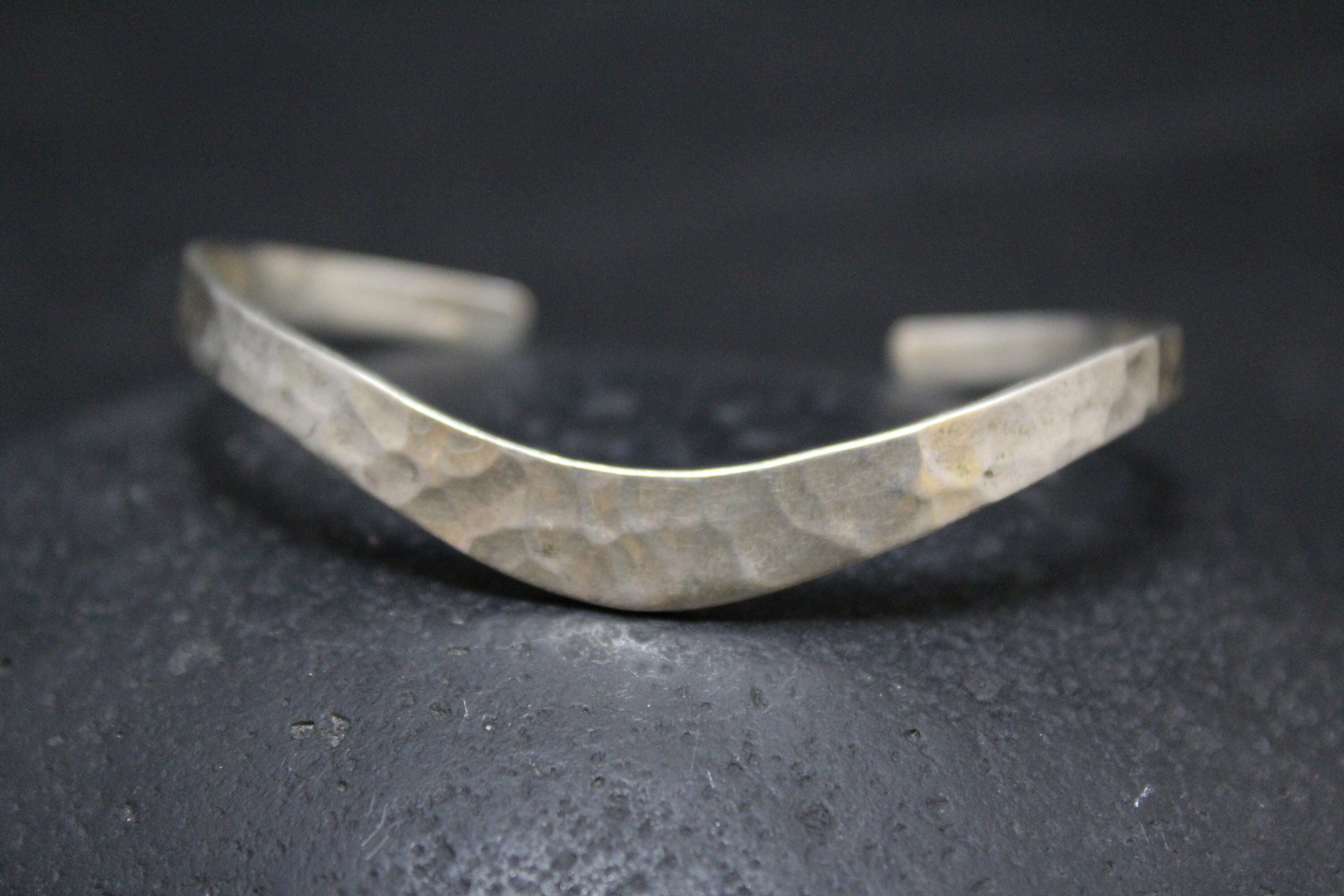 Sterling Silver Textured Cuff Bracelet, Curved and Textured Cuff ...