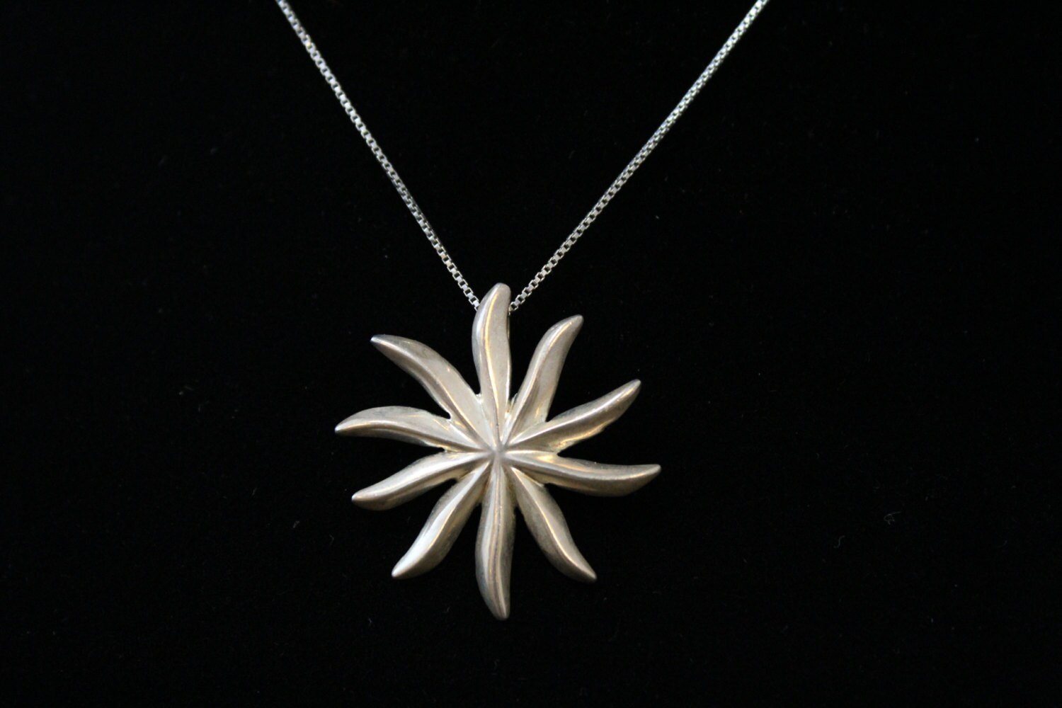 Sterling Sun Pendant, Modern Silver Sun, Modernist Jewelry, Sunburst ...