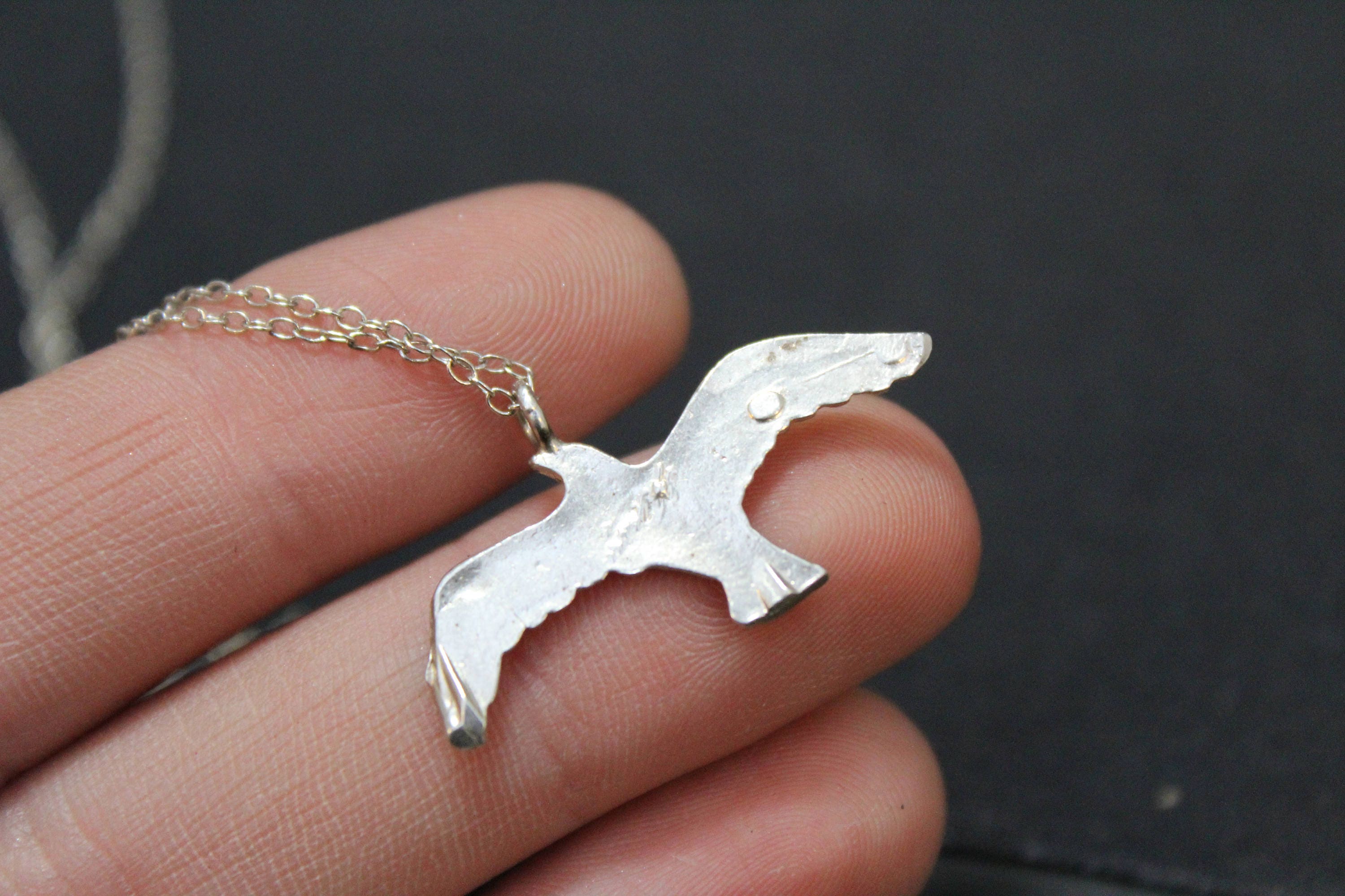 Sterling Silver Bird Necklace, Sterling Silver Bird Pendant, Sterling ...