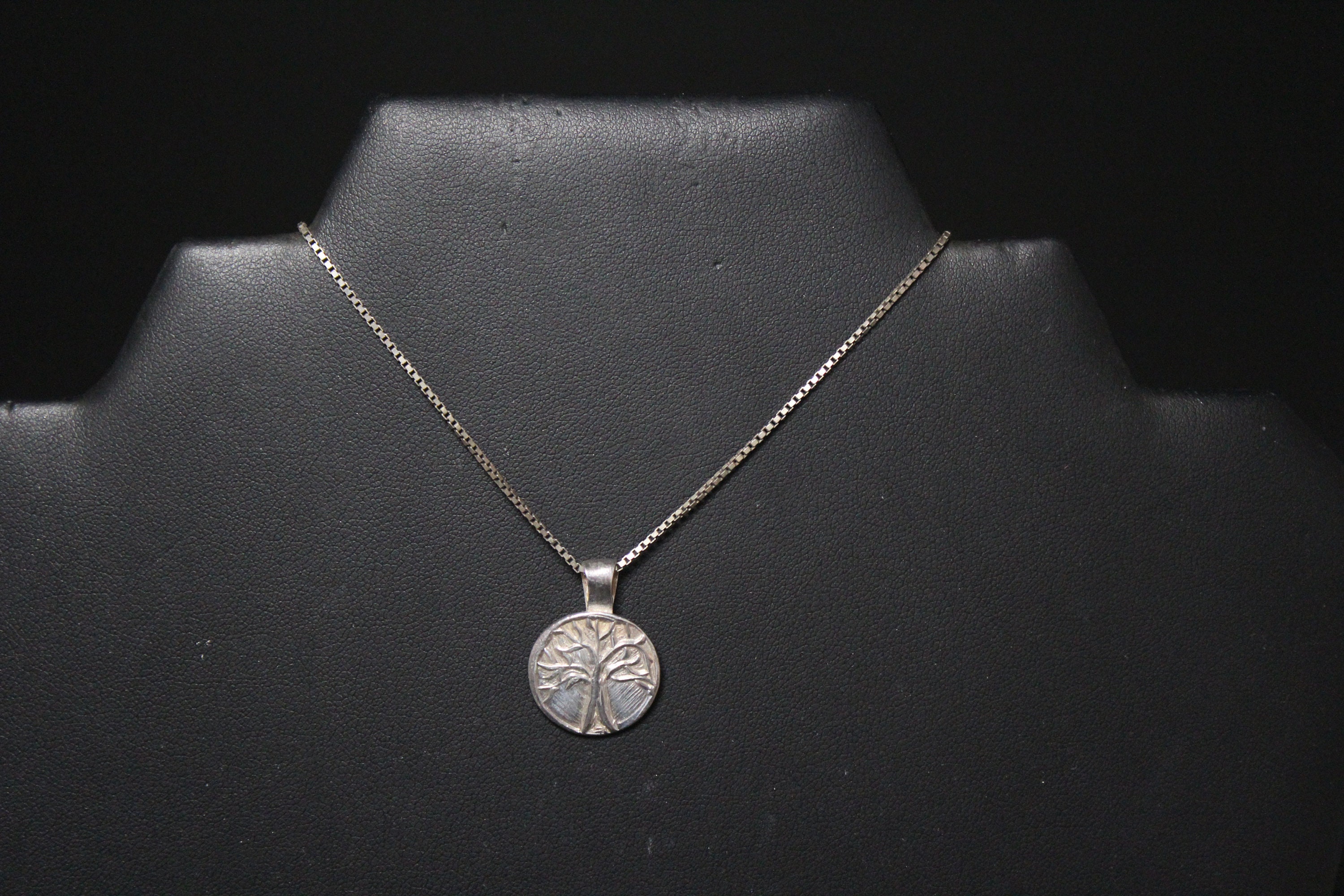 Sterling Silver Tree Medallion Necklace, Sterling Tree Necklace, Tree ...