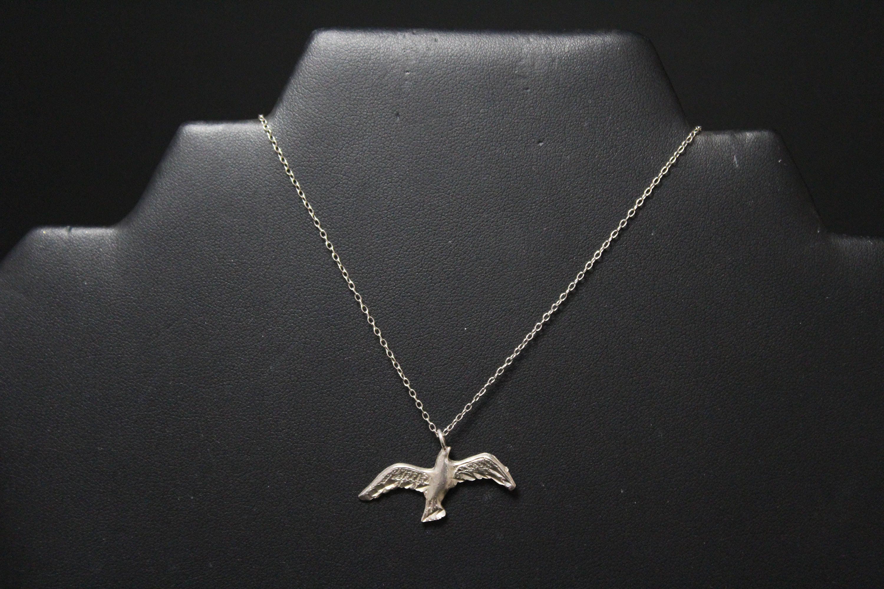 Sterling Silver Bird Necklace, Sterling Silver Bird Pendant, Sterling ...