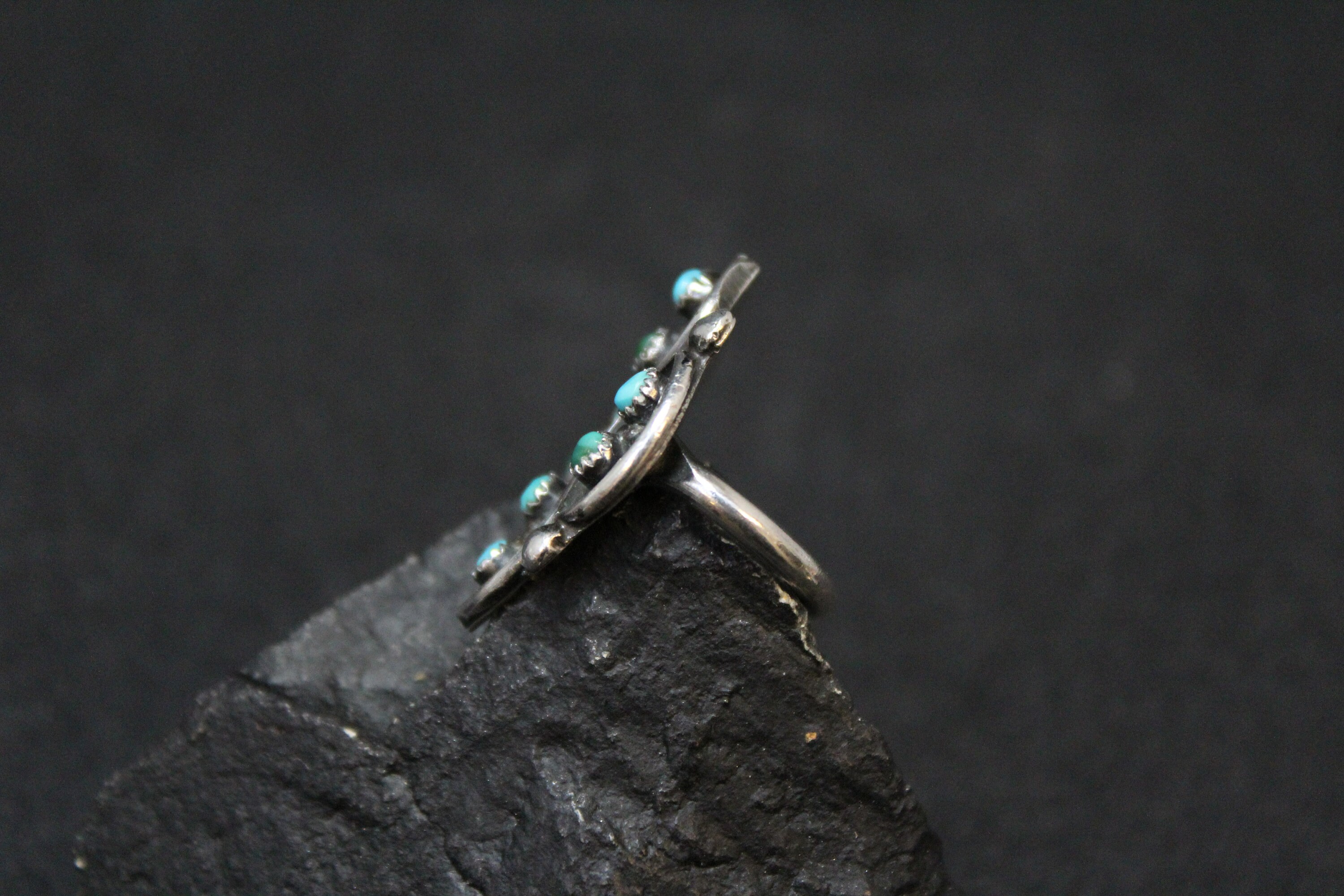 Vintage Navajo Sterling Silver and Turquoise Ring, Old Pawn Snake Eye ...
