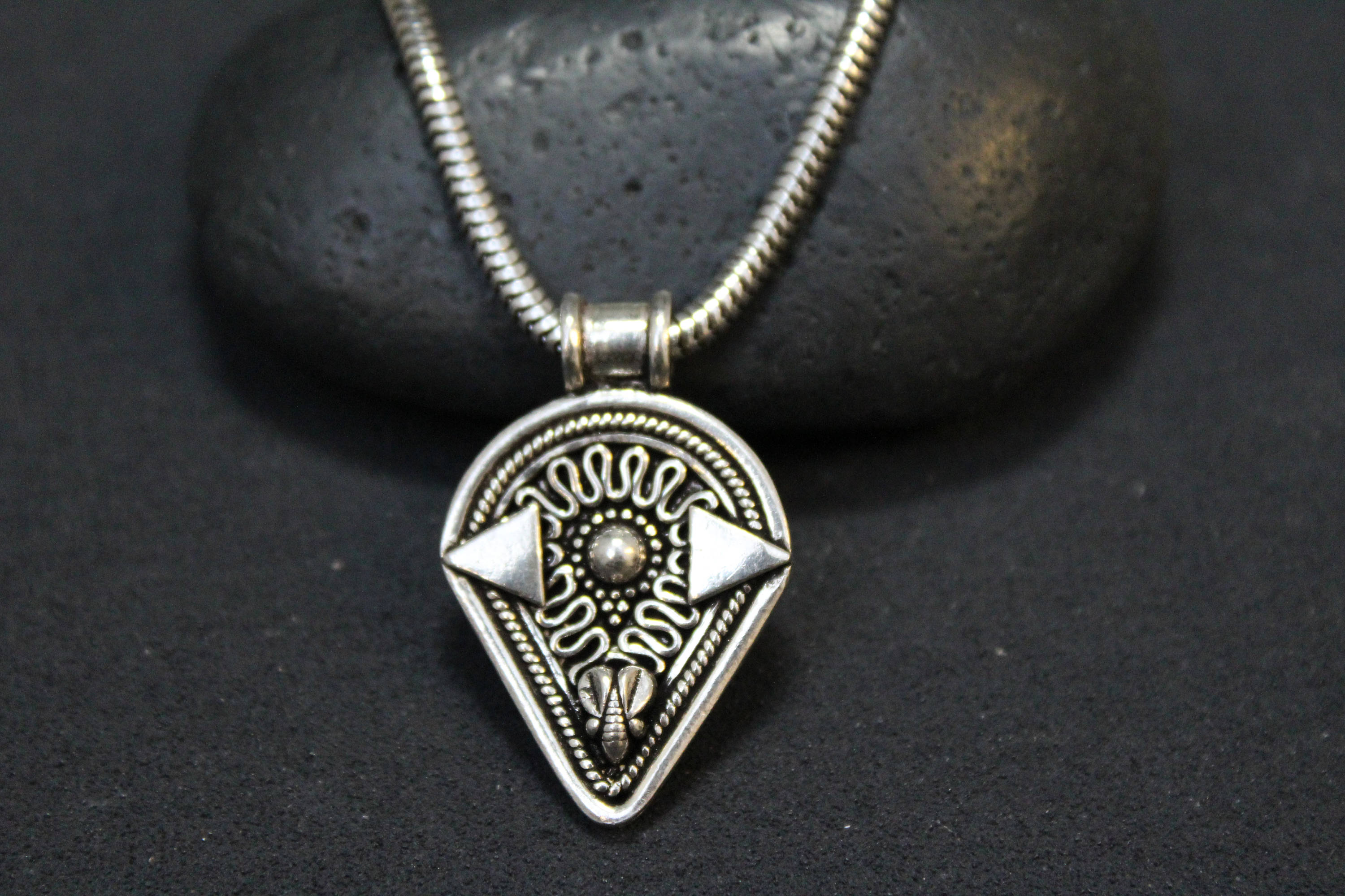 Sterling Silver Tribal Necklace, Tibetan Sterling Silver Necklace ...