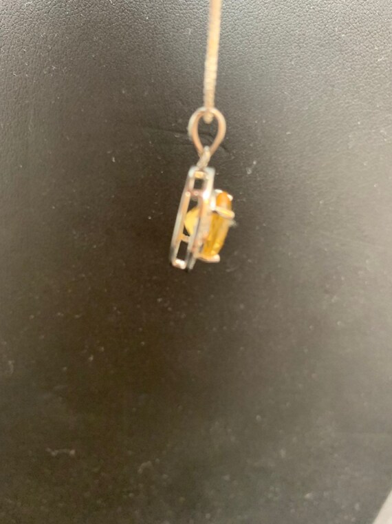 Sterling silver genuine citrine pendant with diamond … - Gem Sterling silver genuine citrine pendant with diamond … - Gem