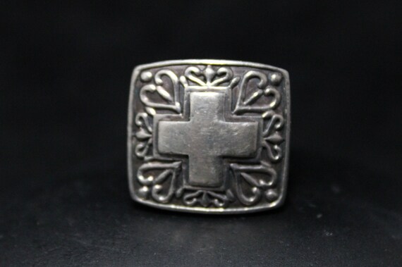 Sterling Silver Filigree Cross Statement Ring, Sterli… - Gem