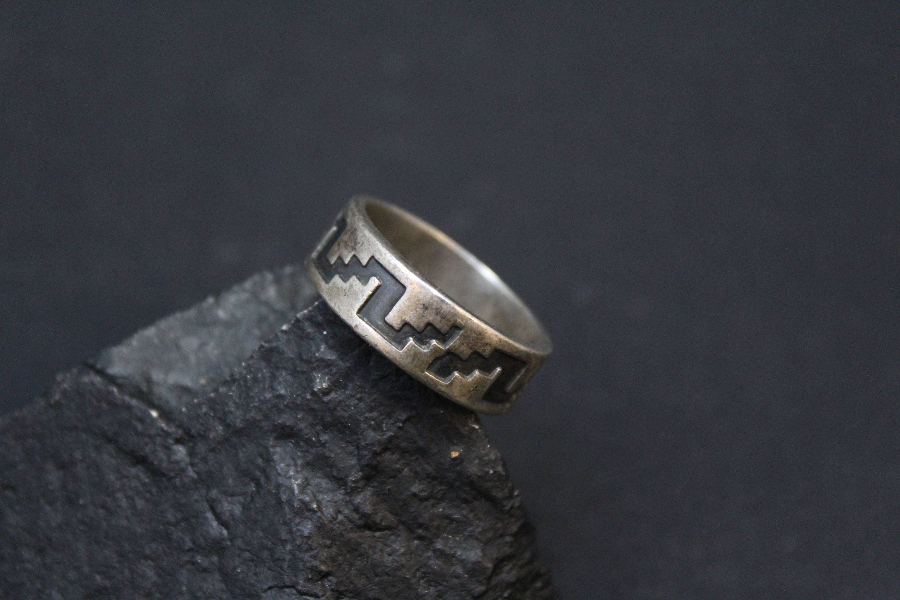 Sterling Silver Men's Tribal Band Ring, Sterling Tribal Jewelry, Tribal ...