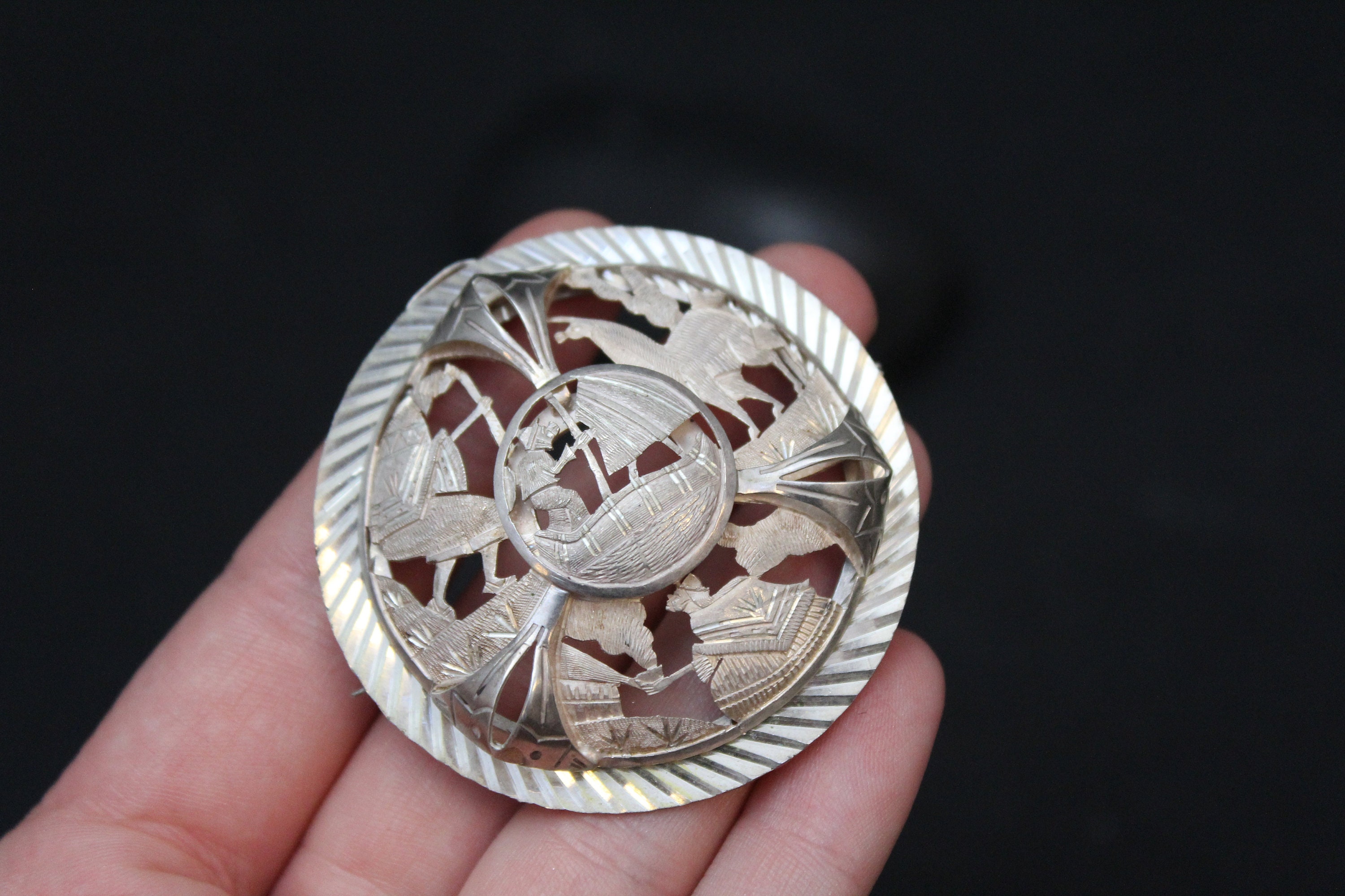 900 Silver Peru Pin, Peruvian Sterling Jewelry, Aztec llama Brooch ...