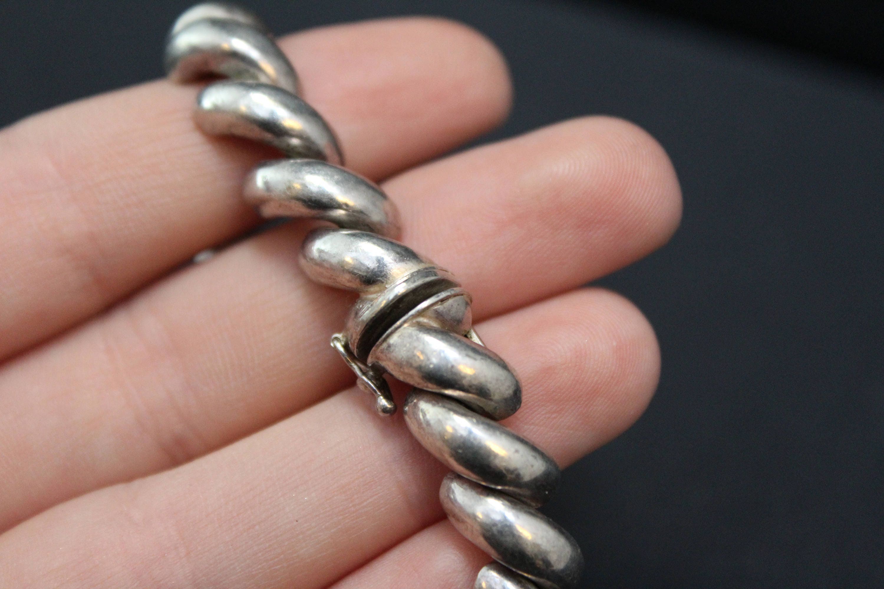 Silver San Marco Link Bracelet, Italian Silver San Marco Bracelet ...