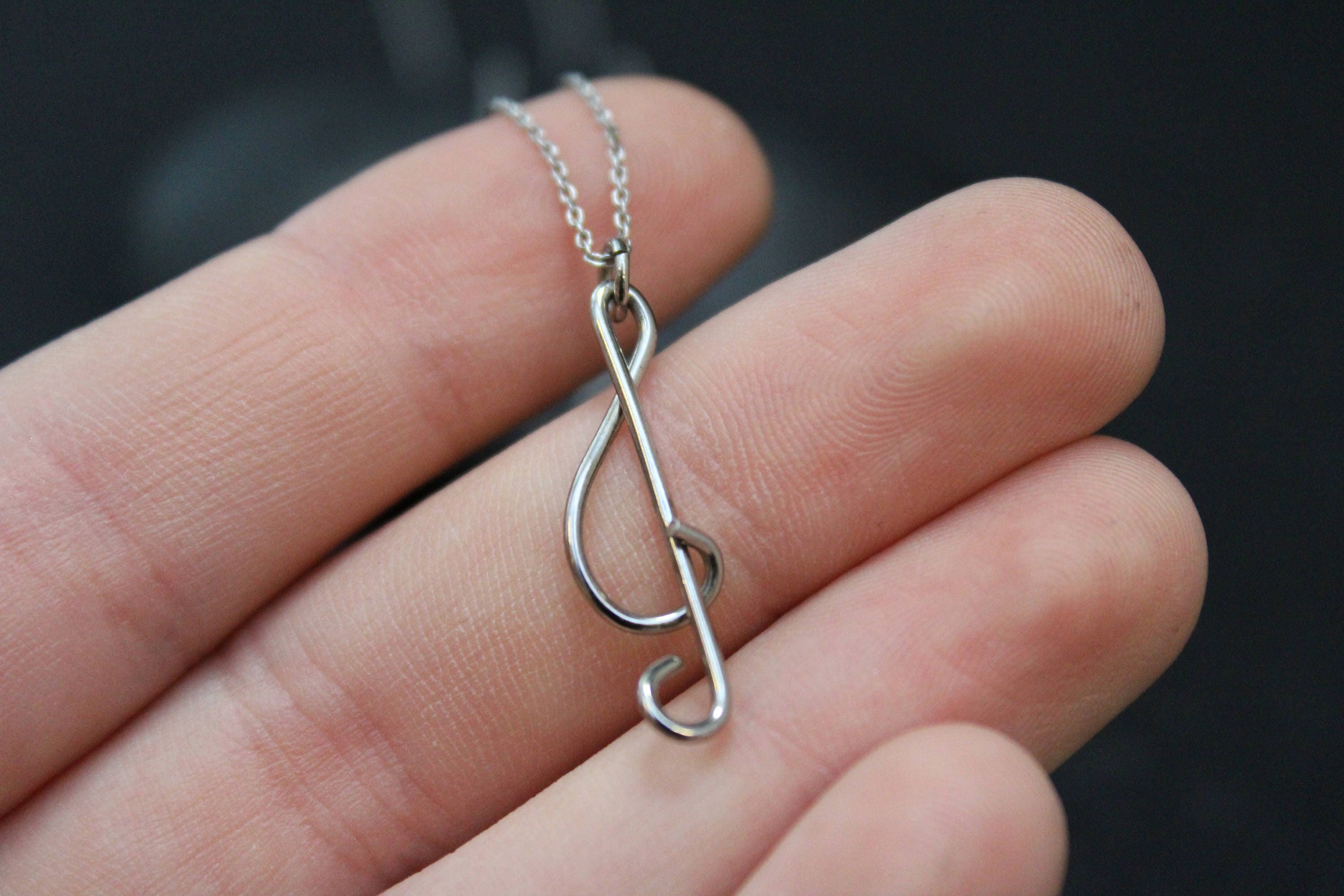 Sterling Silver Treble Clef Necklace, Treble Clef Pendant, Sterling ... Sterling Silver Treble Clef Necklace, Treble Clef Pendant, Sterling ...