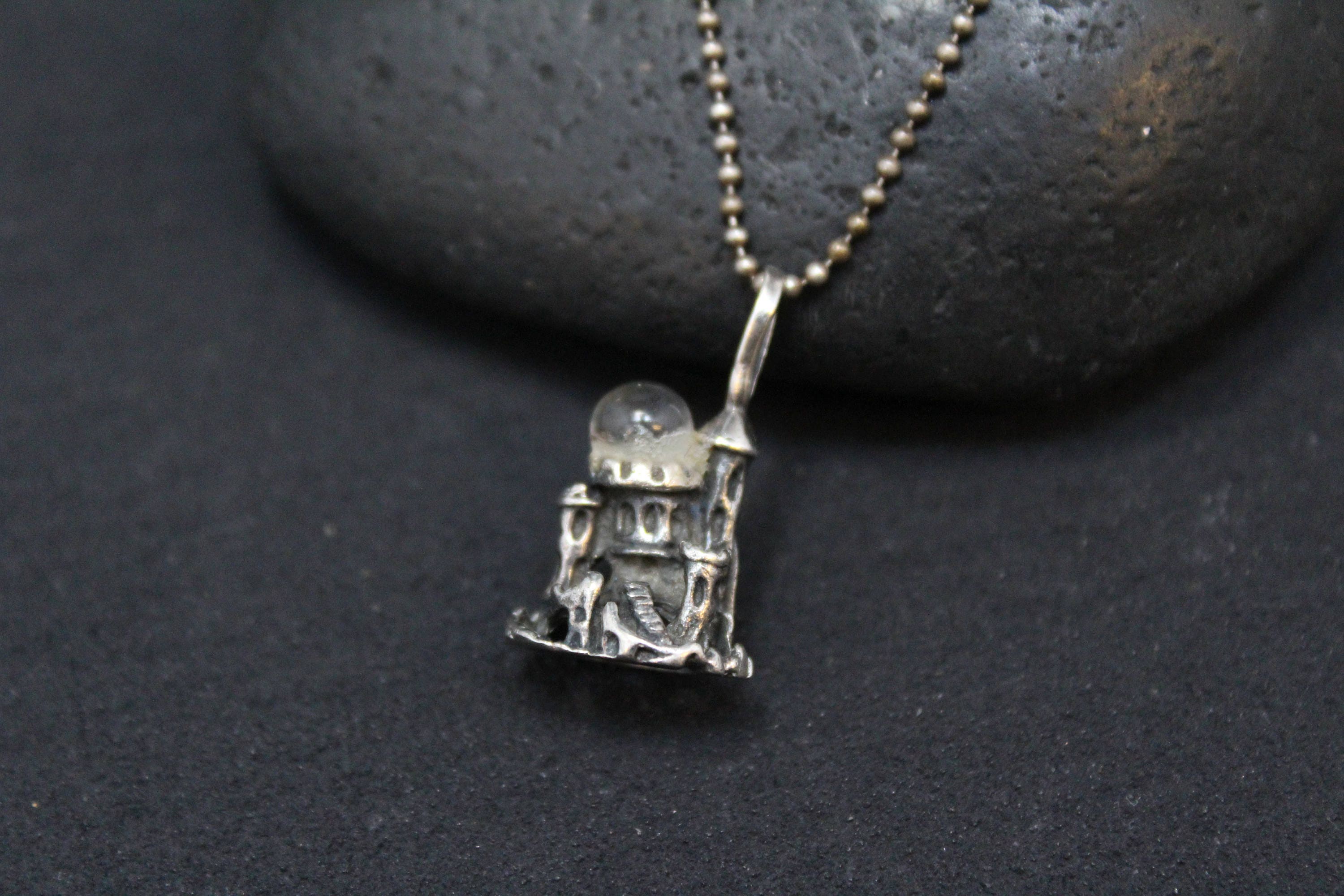 Sterling Silver Castle Necklace, Sterling Wizard Necklace, Sterling ...