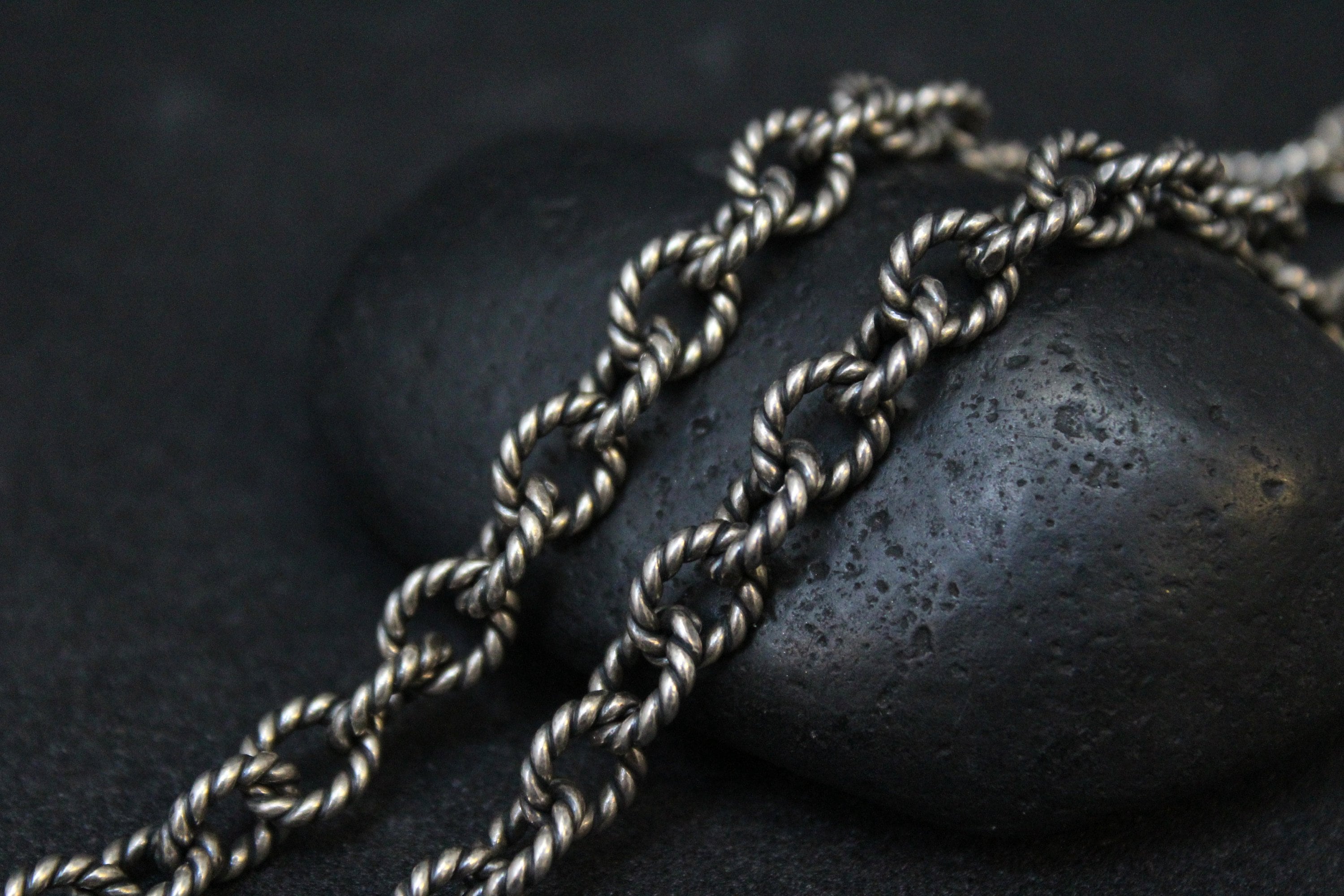 Sterling Silver Carolyn Pollack Twisted Rope Chain Necklace, Cable Link ...