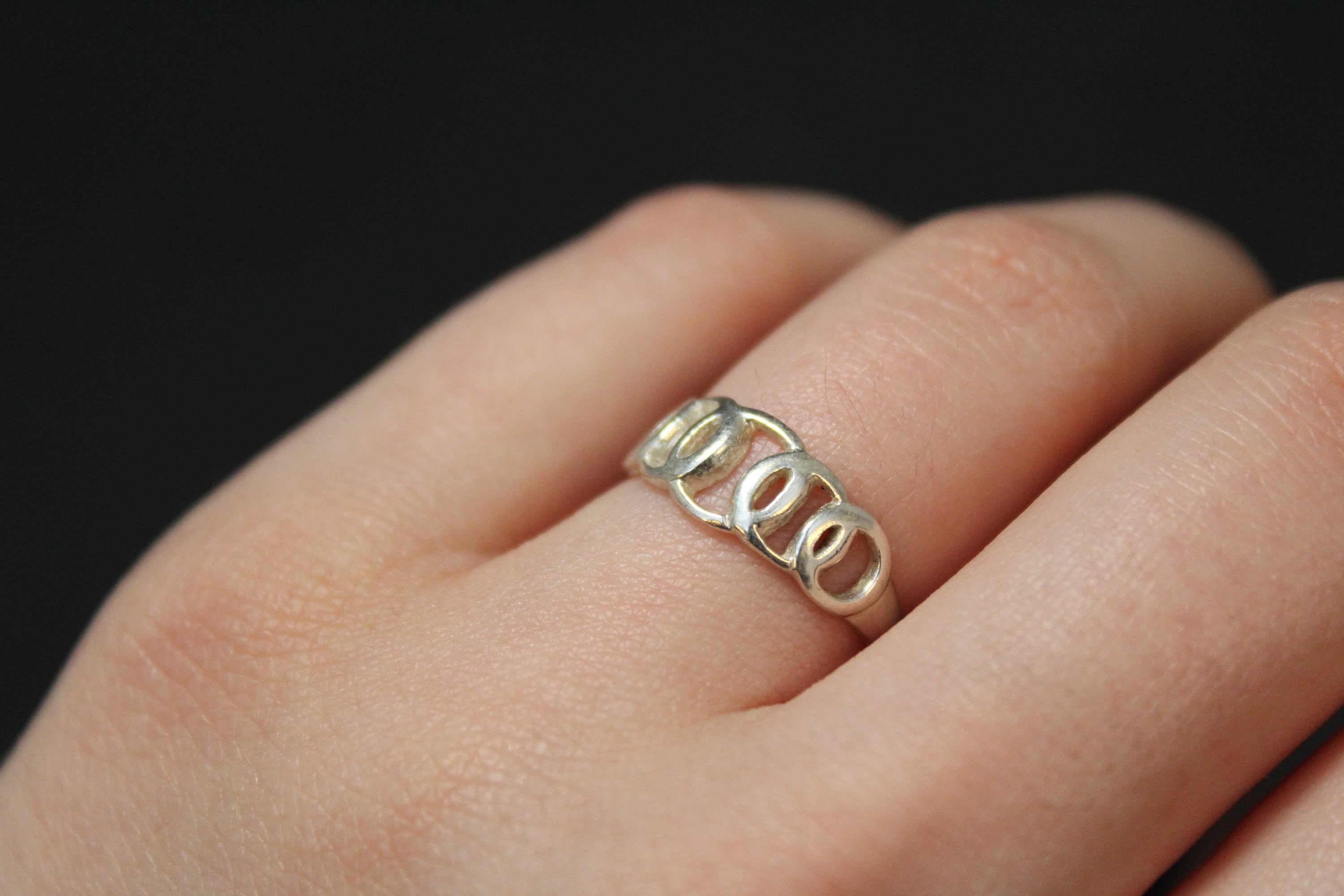 Sterling Silver Five Circle Ring, Simple Sterling Ring, Minimalist ...