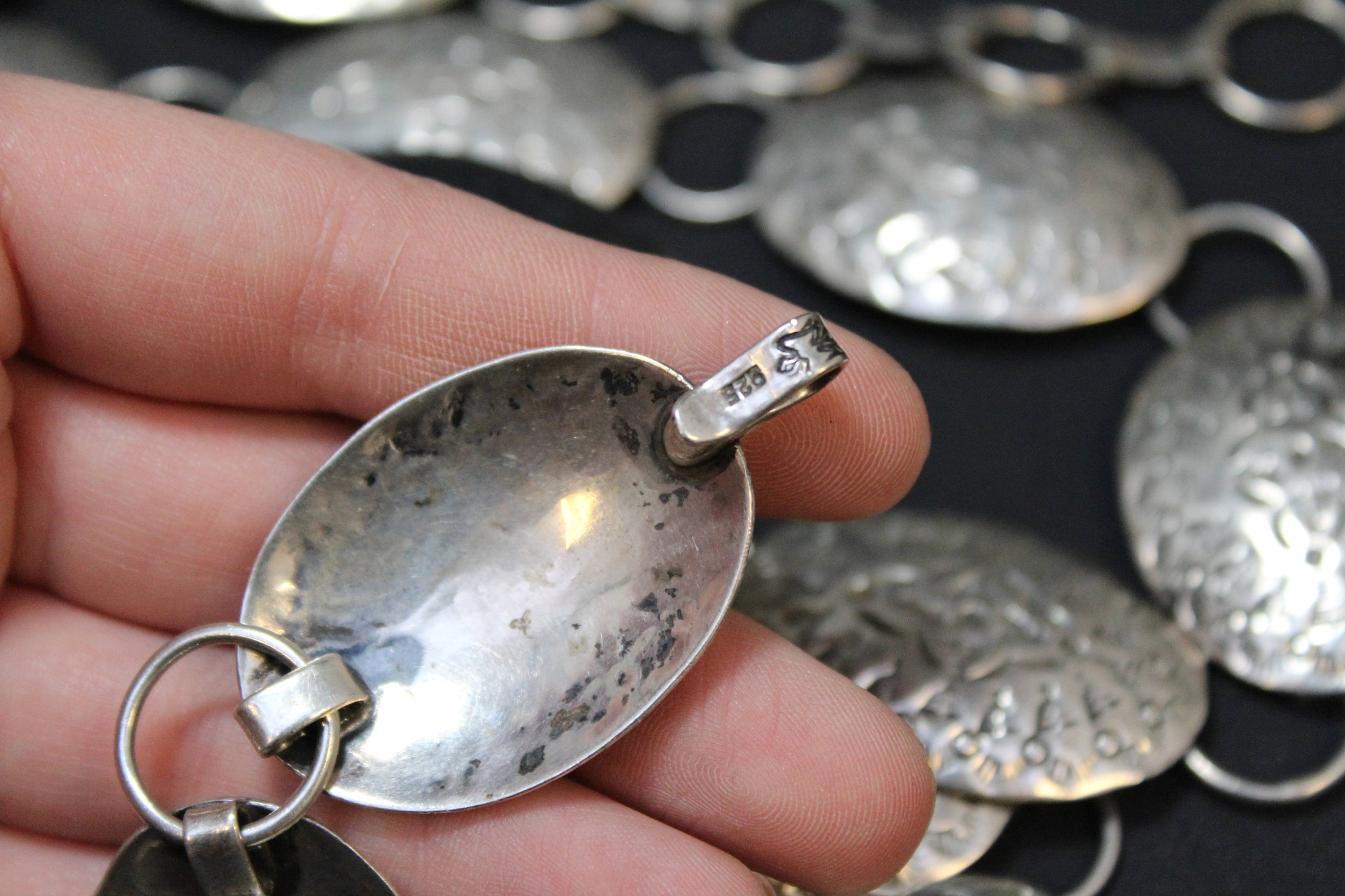 Sterling Silver Native American Stamped Belt, Sterling Silver Tribal ...