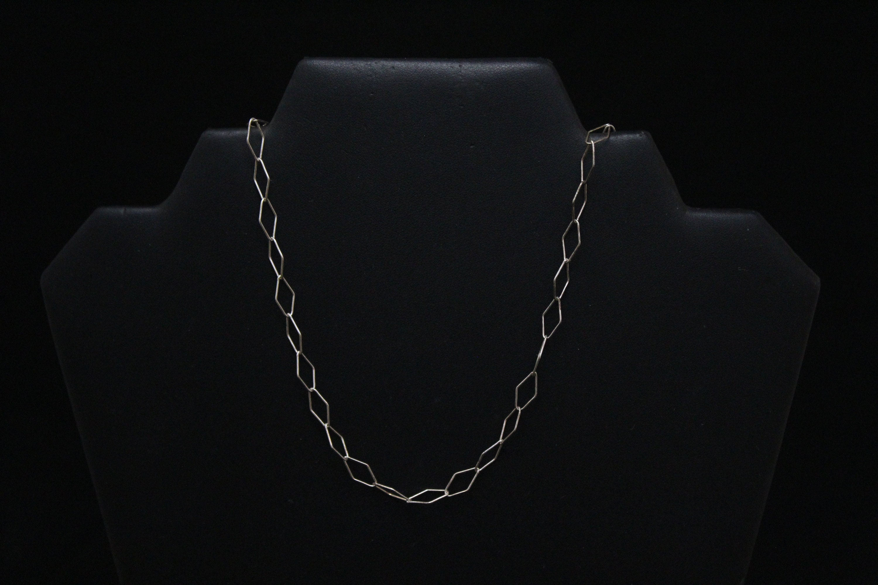 Sterling Silver Diamond Link Necklace, Sterling Silver Link Chain ...