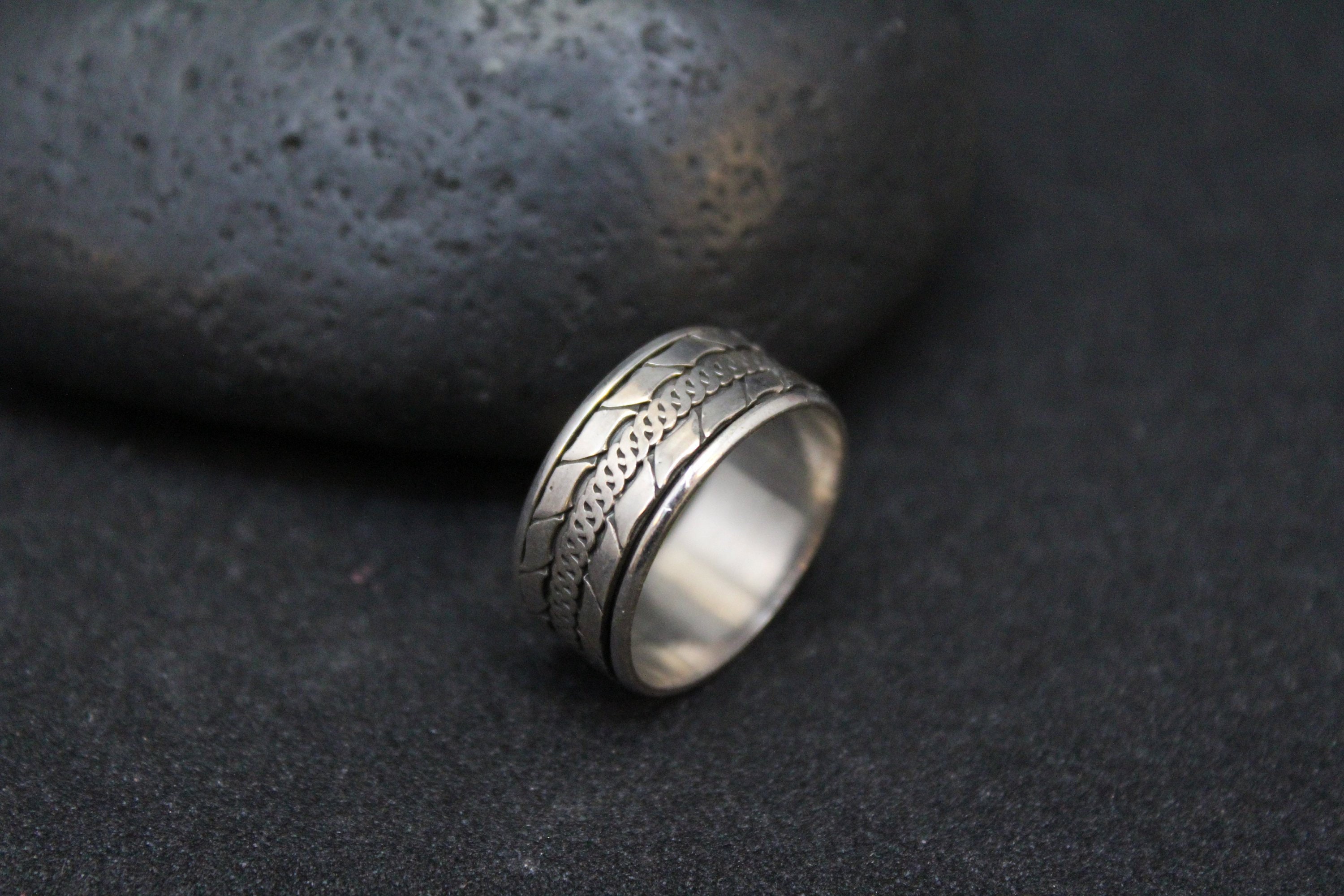Sterling Silver Spinning Tribal Band Ring, Sterling Spinning Ring ...
