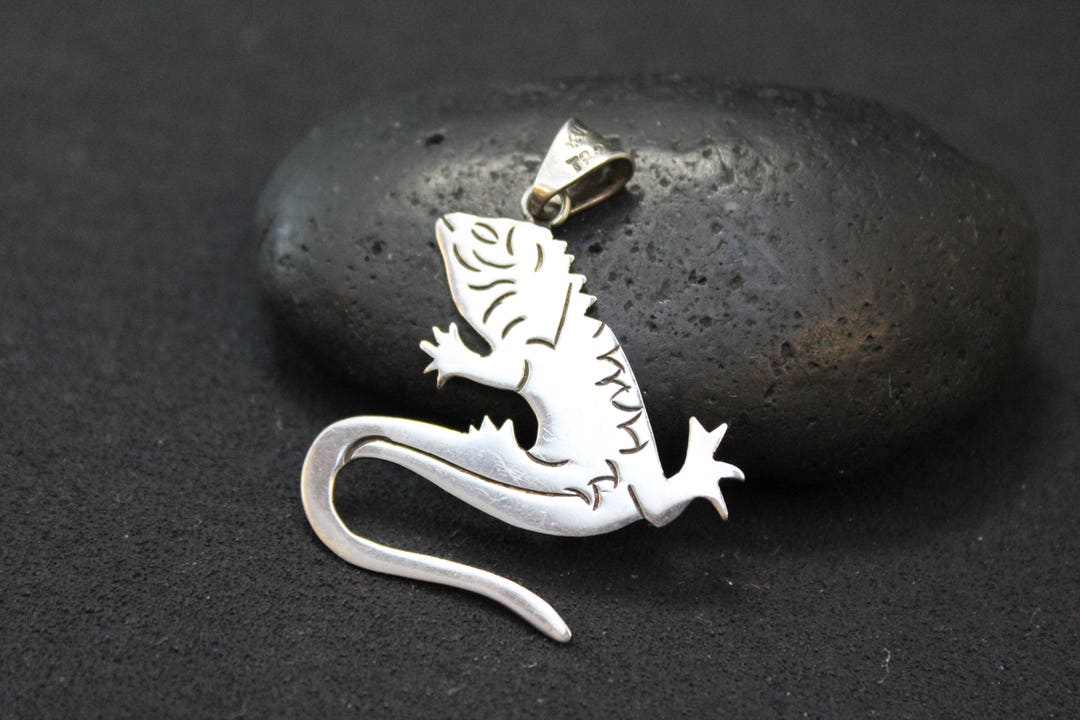 Sterling Silver Iguana Pendant, Iguana Jewelry, Sterling Iguana Pendant ...