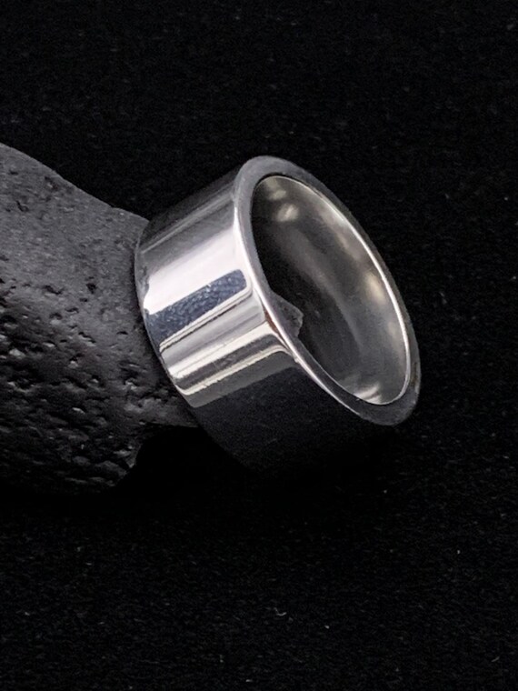 Wide Sterling Band Ring, Cigar Band Ring, Plain 925 W… - Gem
