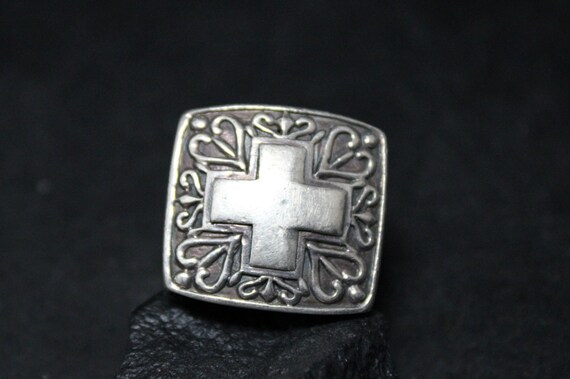 Sterling Silver Filigree Cross Statement Ring, Sterli… - Gem
